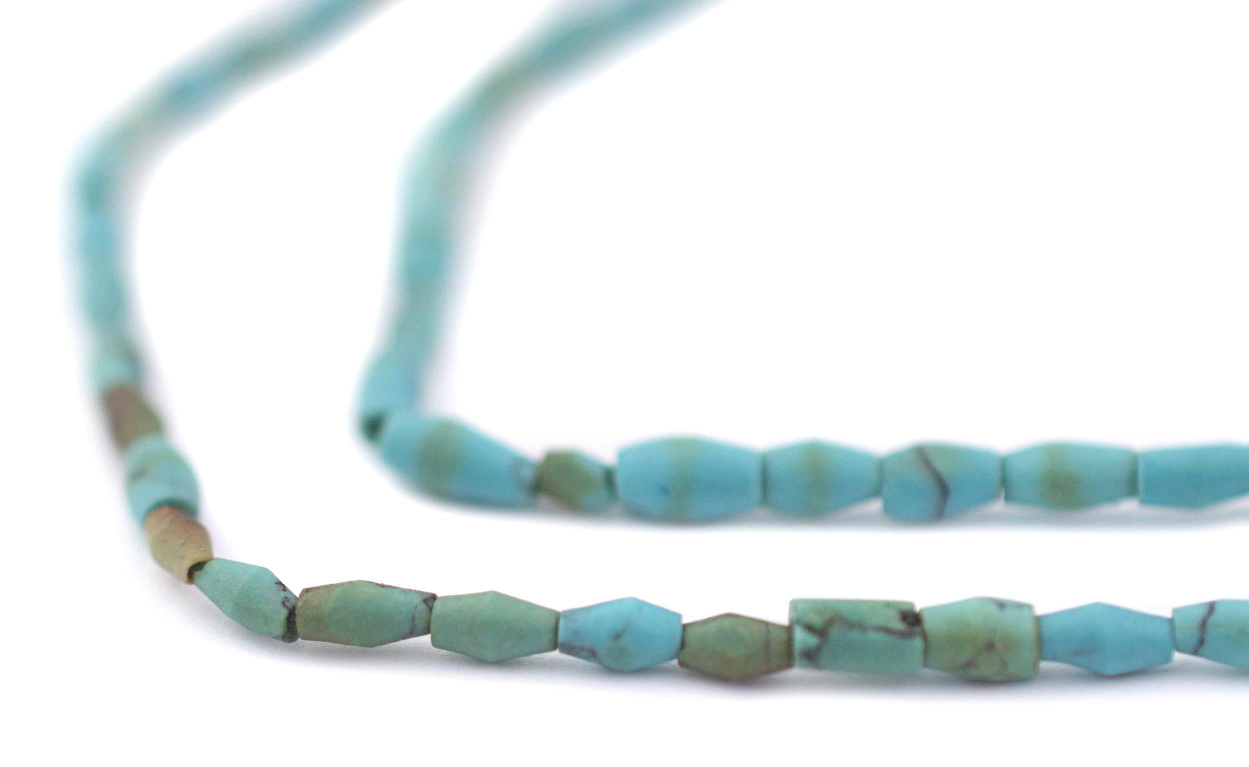 The Bead Chest Light Turquoise-Style Afghan Stone Rice Beads 5x3mm ...