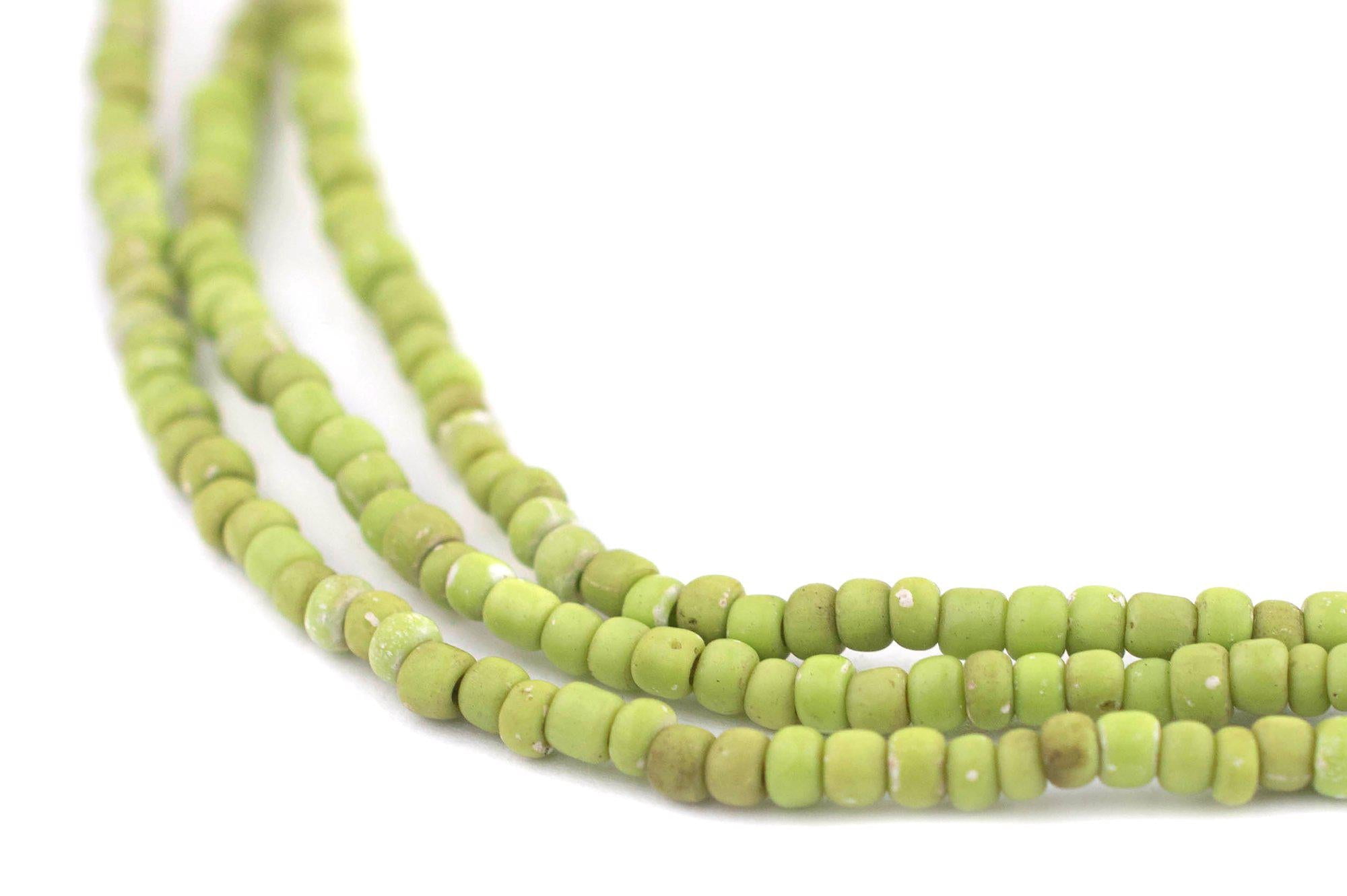 The Bead Chest Lime Green Java Glass Seed Beads (2.5mm, 48" Strand ...