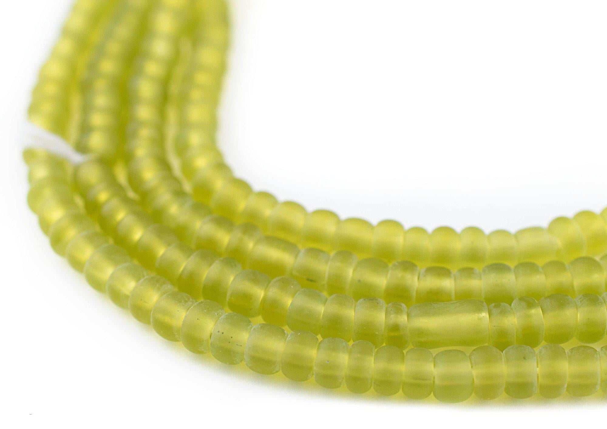 The Bead Chest Lime Green Matte Glass Seed Beads (4mm) - 24 inch Strand ...