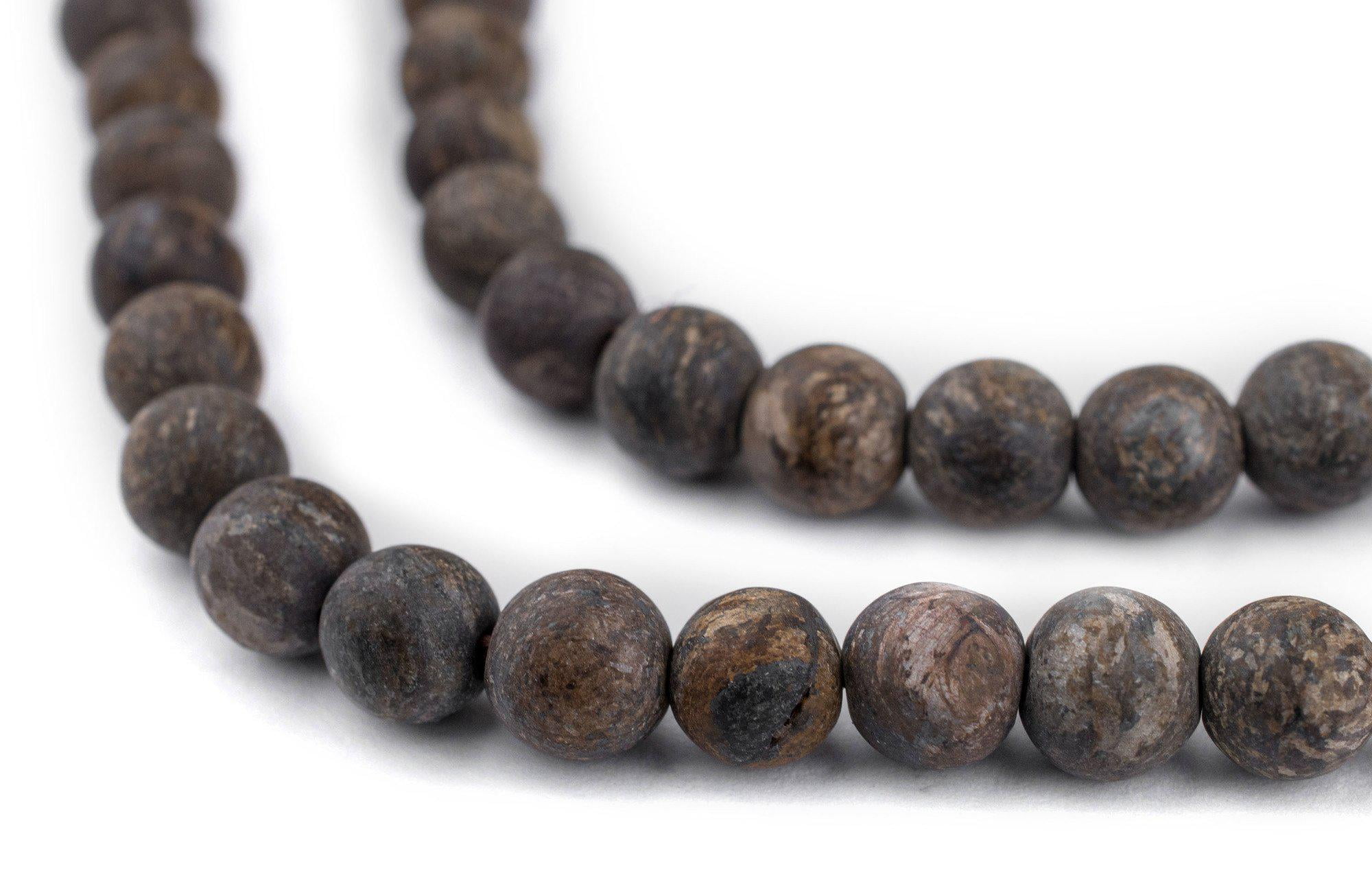 TheBeadChest Matte Round Bronzite Beads (6mm): Organic Gemstone Round ...