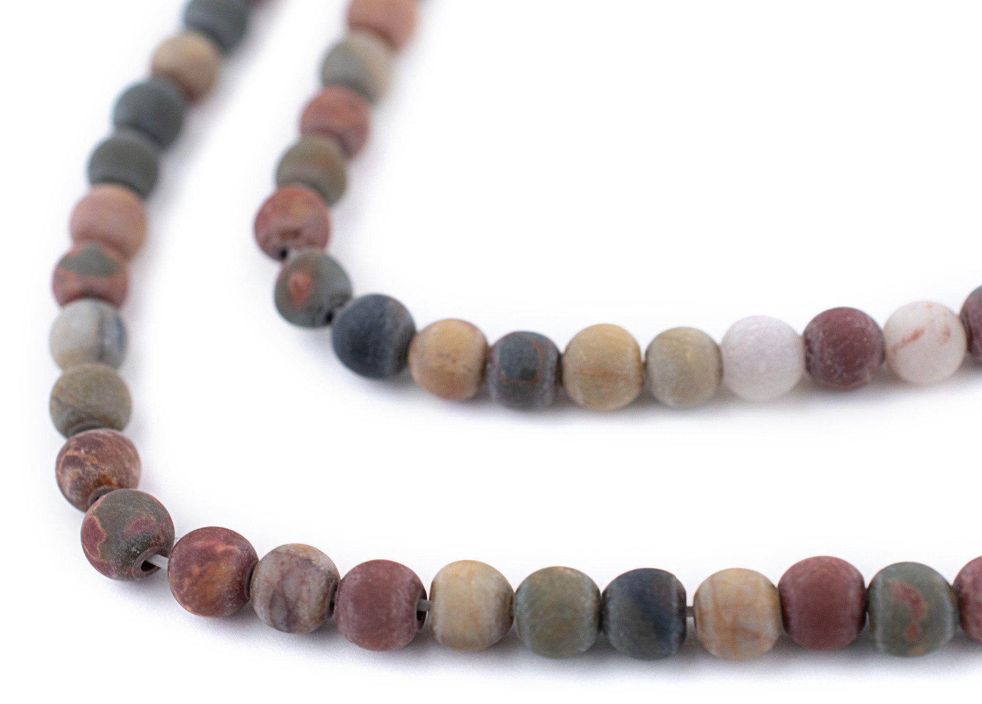 The Bead Chest Matte Round Creek Jasper Beads (4mm): Organic Gemstone ...