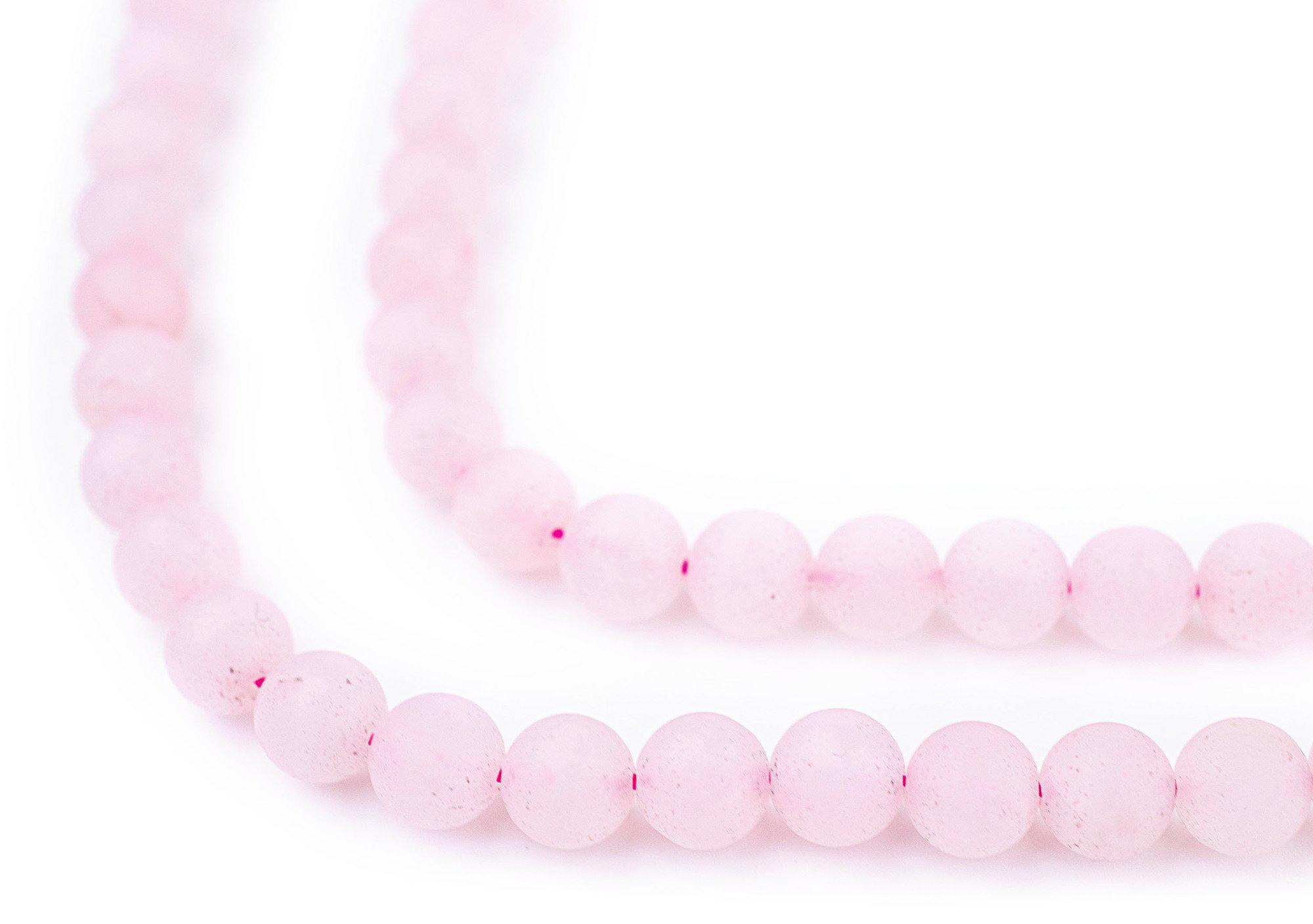 TheBeadChest Matte Round Rose Quartz Beads (8mm): Organic Gemstone ...