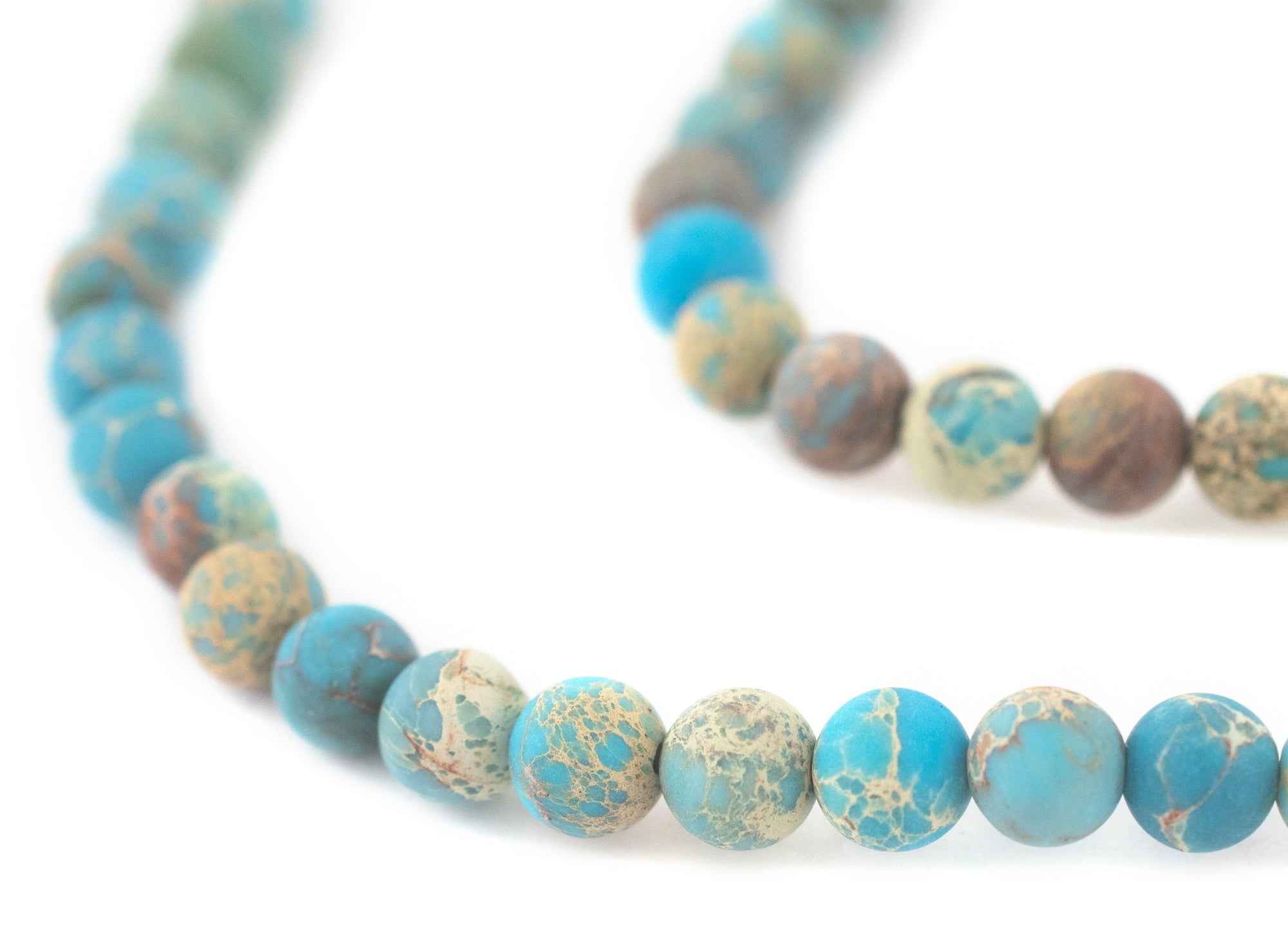 TheBeadChest Matte Turquoise Sea Sediment Jasper Beads (6mm): Organic ...