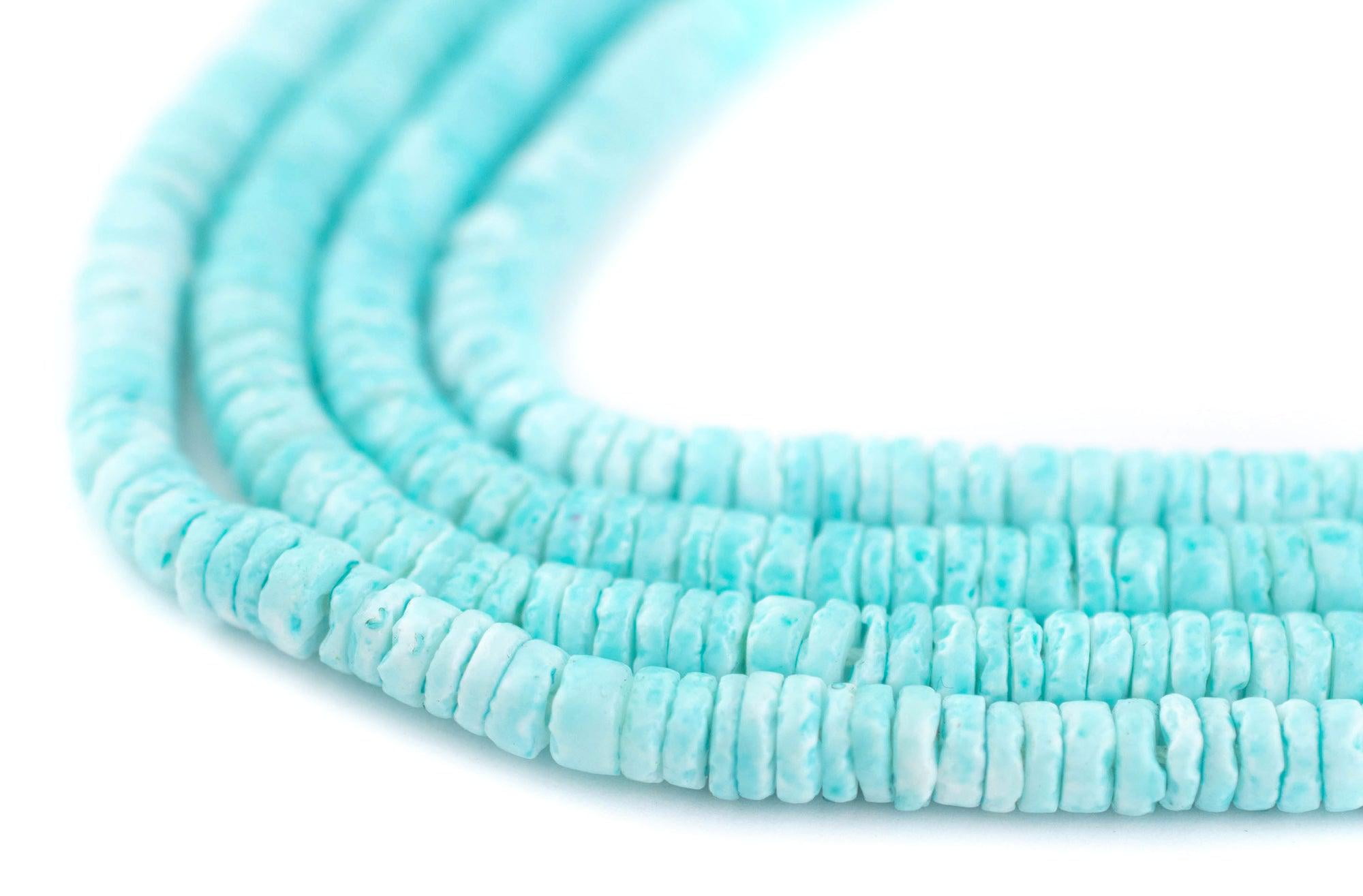 The Bead Chest Mint Green Sliced Shell Heishi Beads (5mm) - Walmart.com