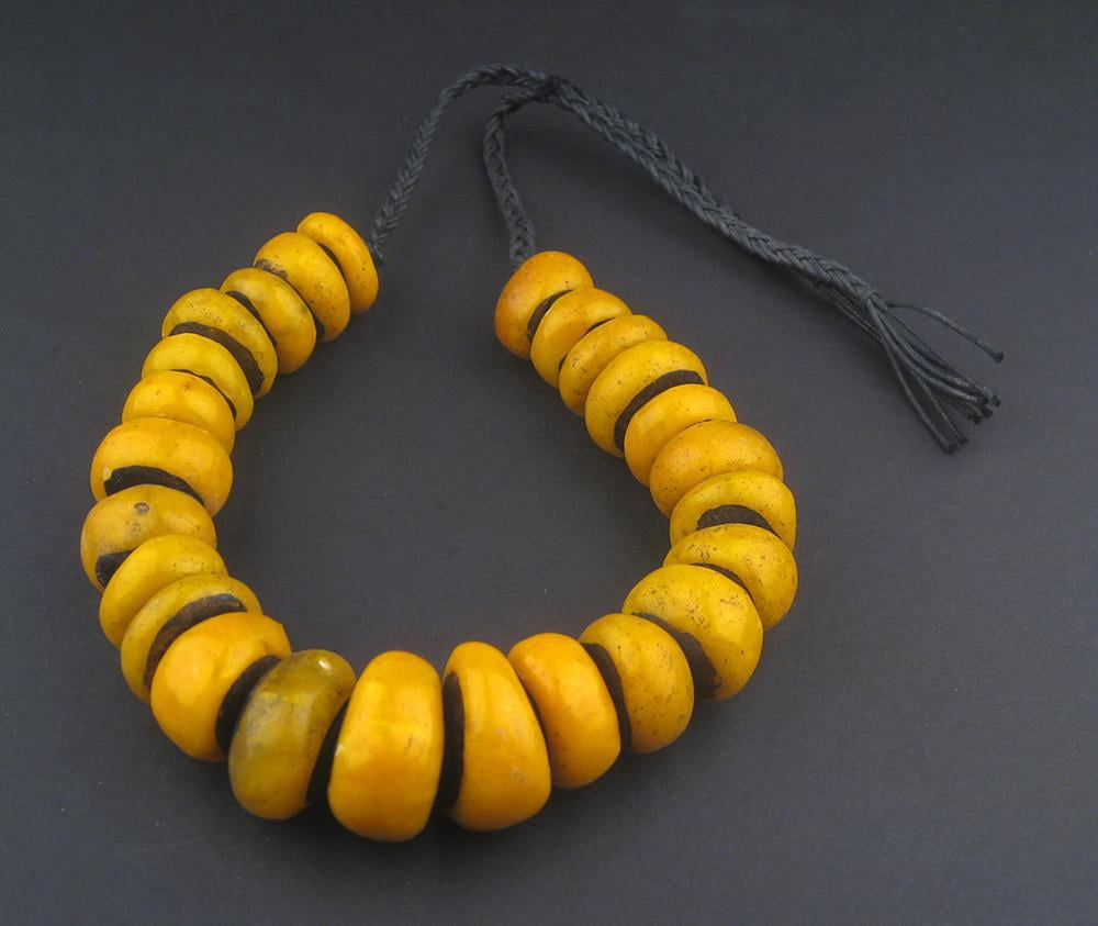 TheBeadChest Moroccan Bumble Bee Amber Resin Beads Graduated 25mm ...