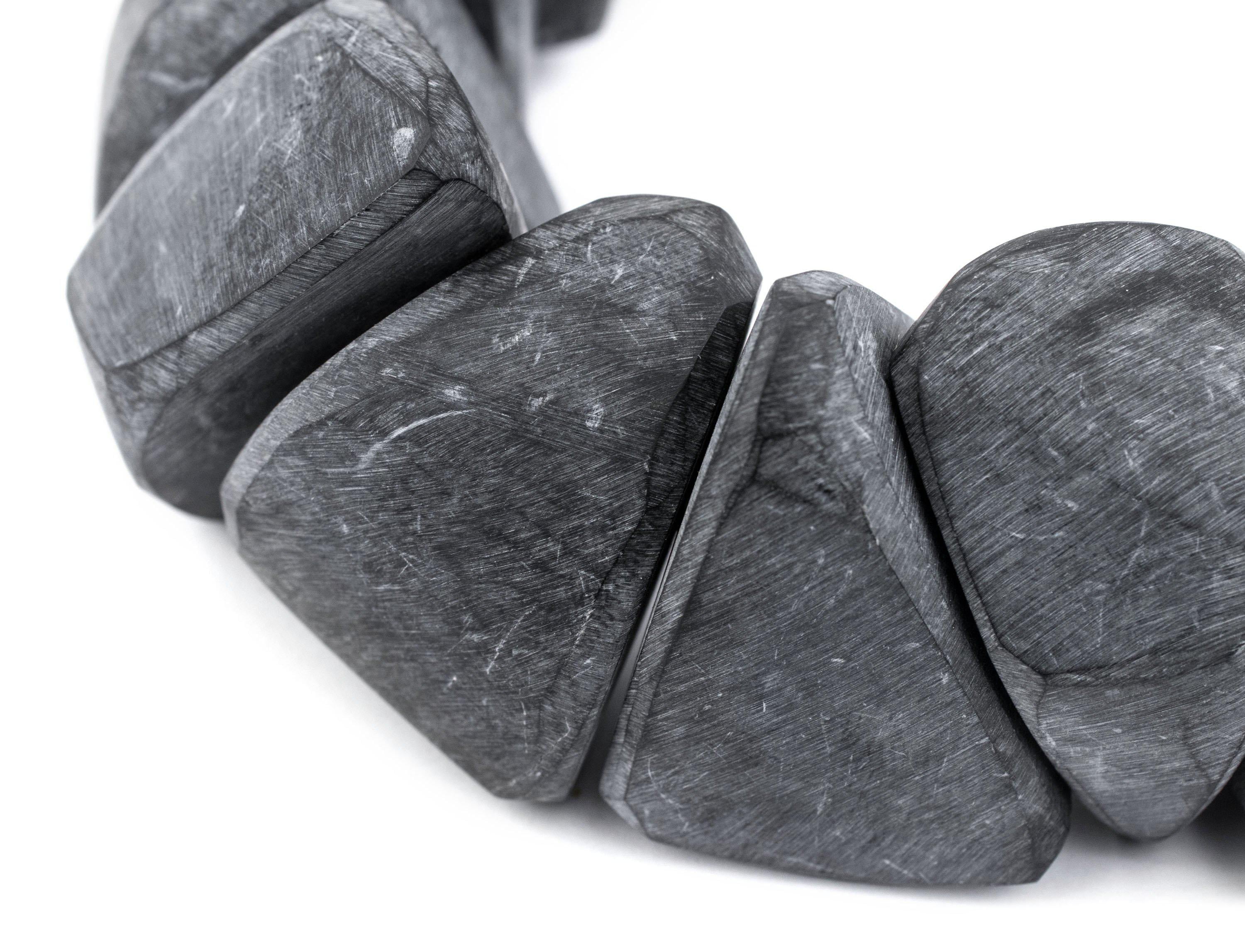 The Bead Chest Moroccan Charcoal Resin Chunk Beads 24mm Morocco African ...
