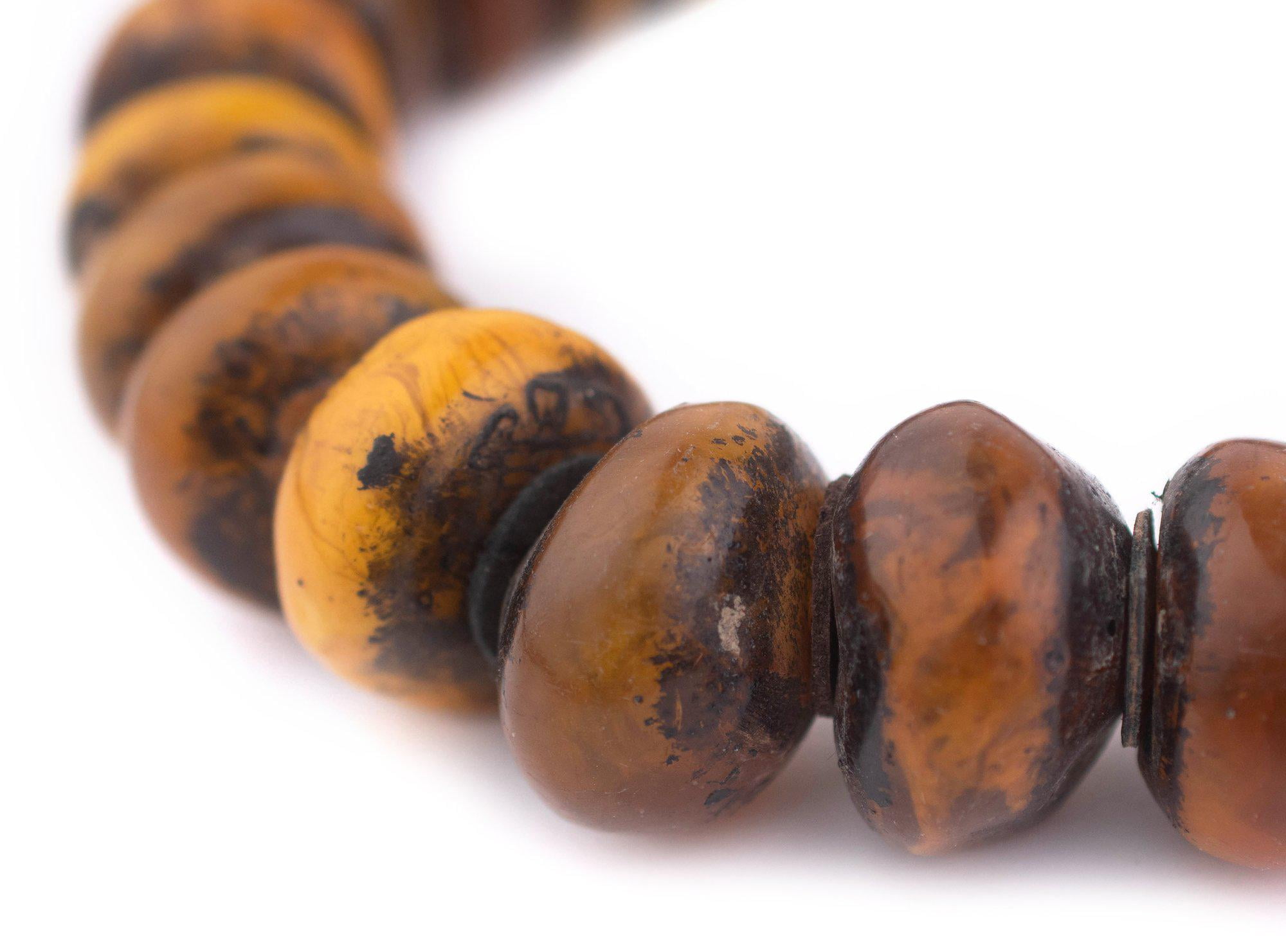The Bead Chest Moroccan Honey Amber Resin Beads Graduated 23mm Morocco ...