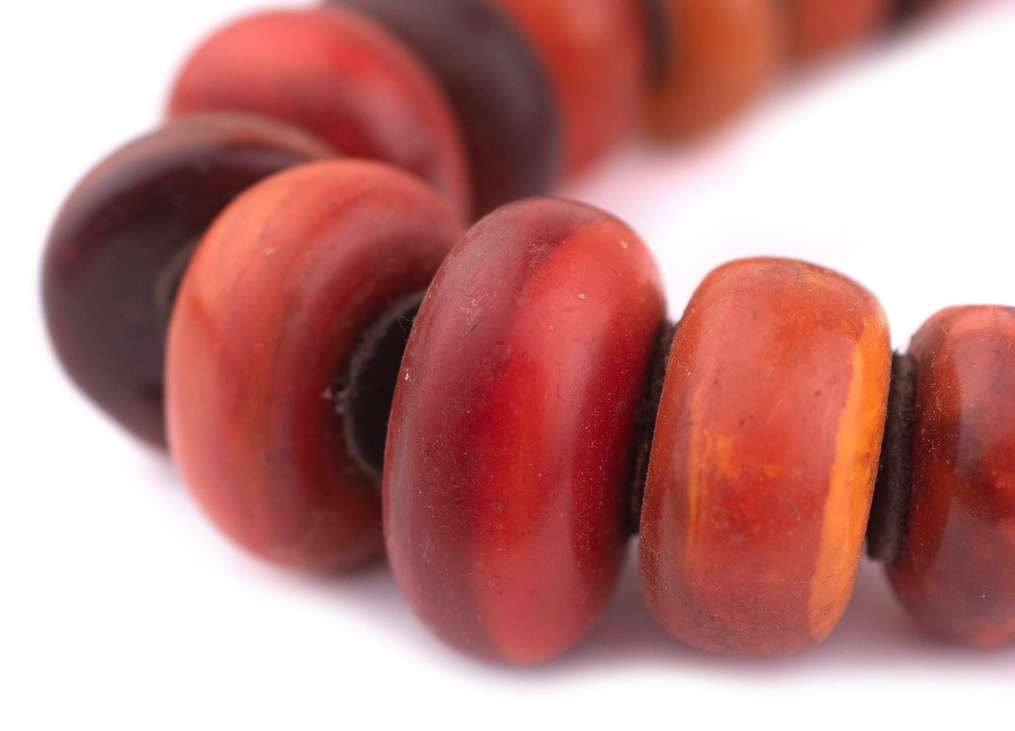 The Bead Chest Moroccan Rustic Amber Resin Beads Graduated 27mm Morocco ...