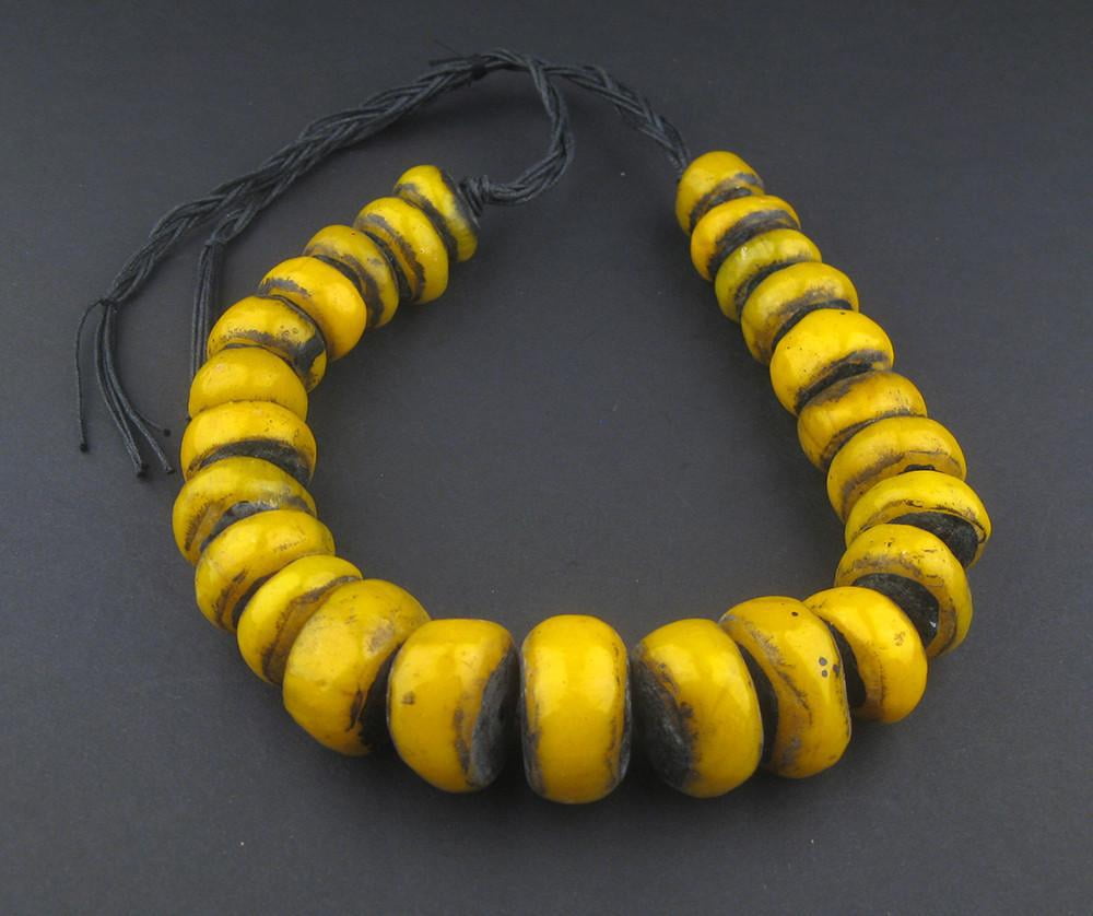 The Bead Chest Moroccan Sunrise Amber Resin Beads Graduated 25mm ...