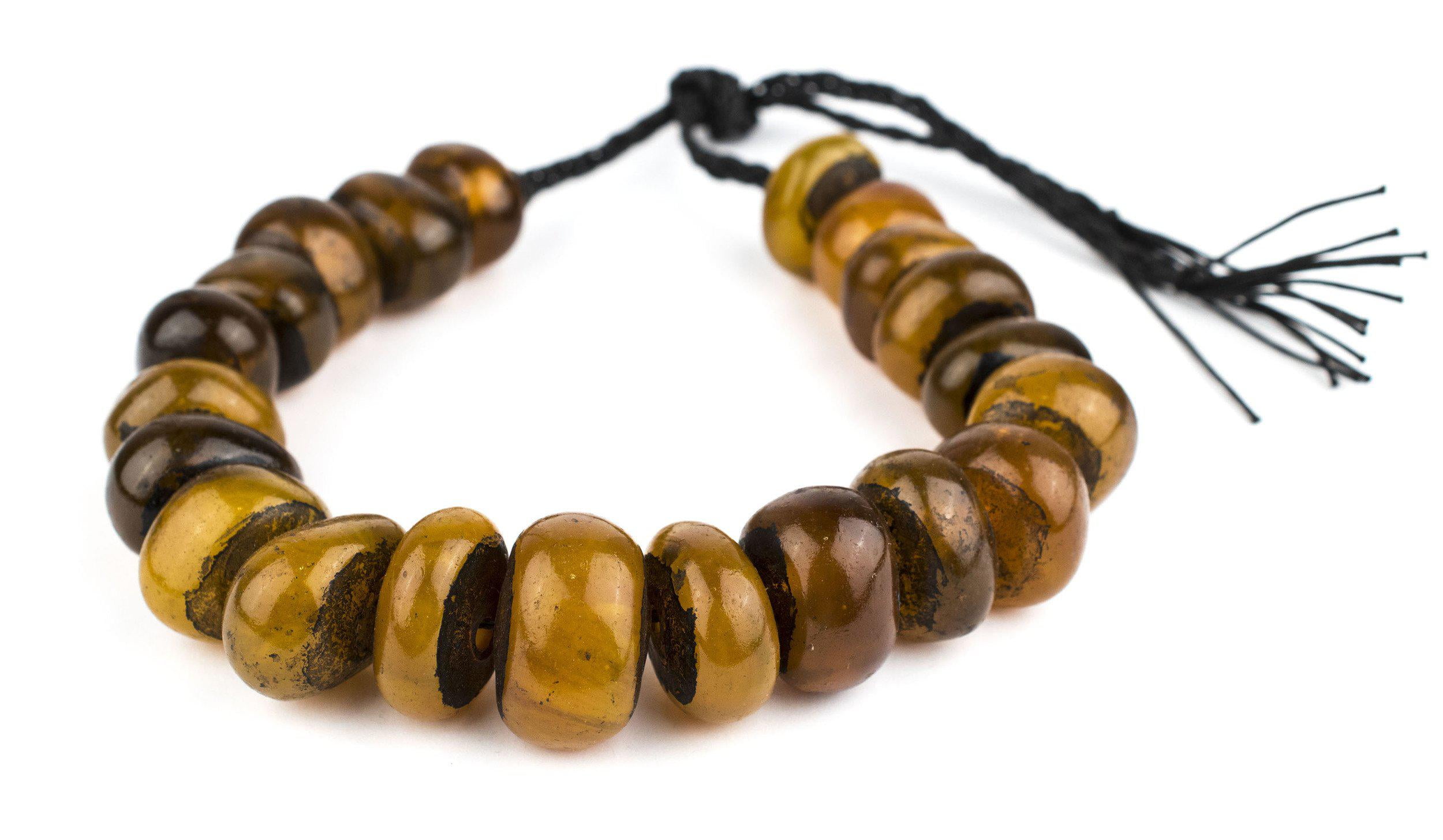 The Bead Chest Moroccan Translucent Honey Amber Resin Beads Graduated ...