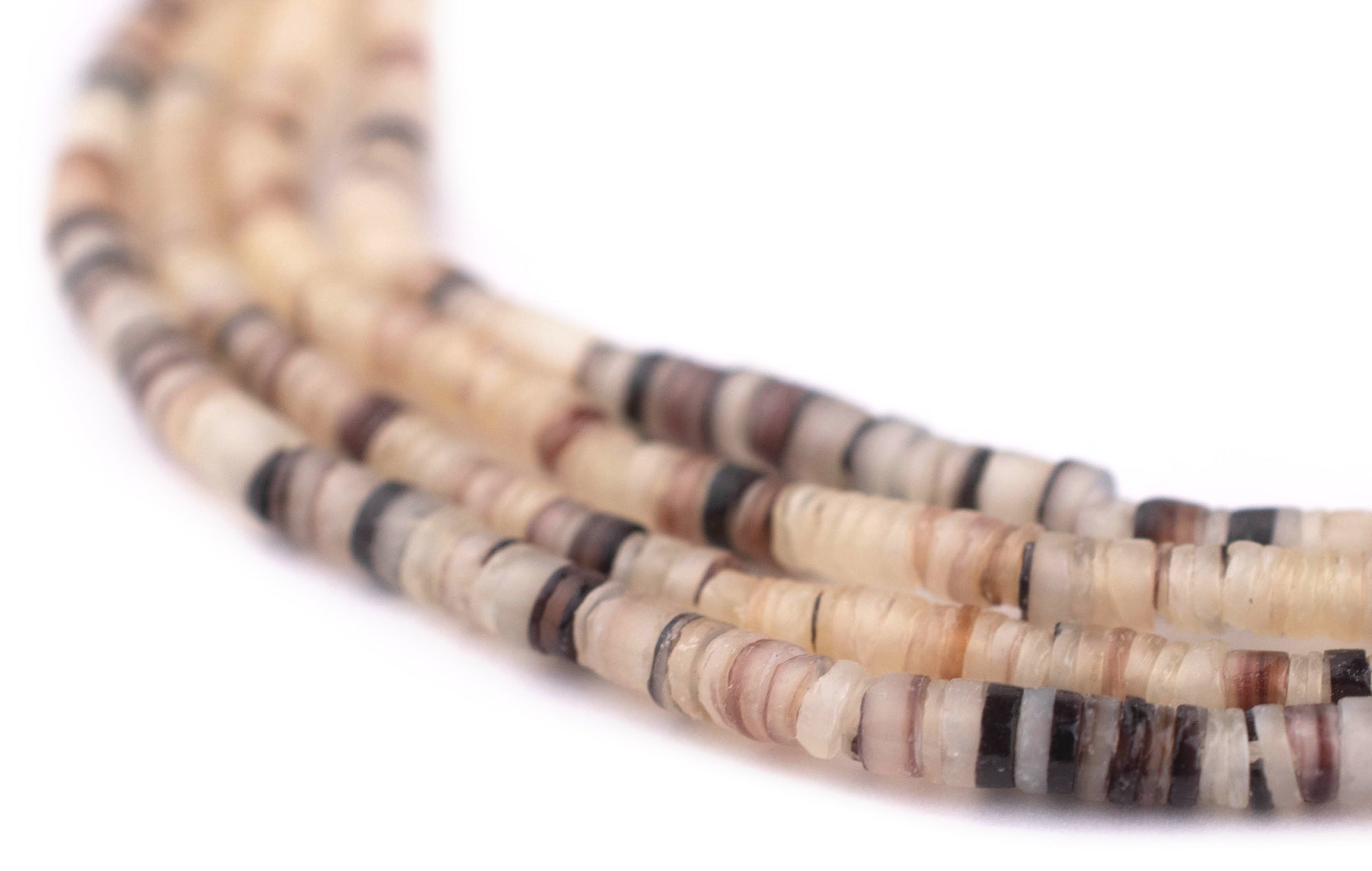 The Bead Chest Mustard Yellow Natural Shell Heishi Beads (3mm ...