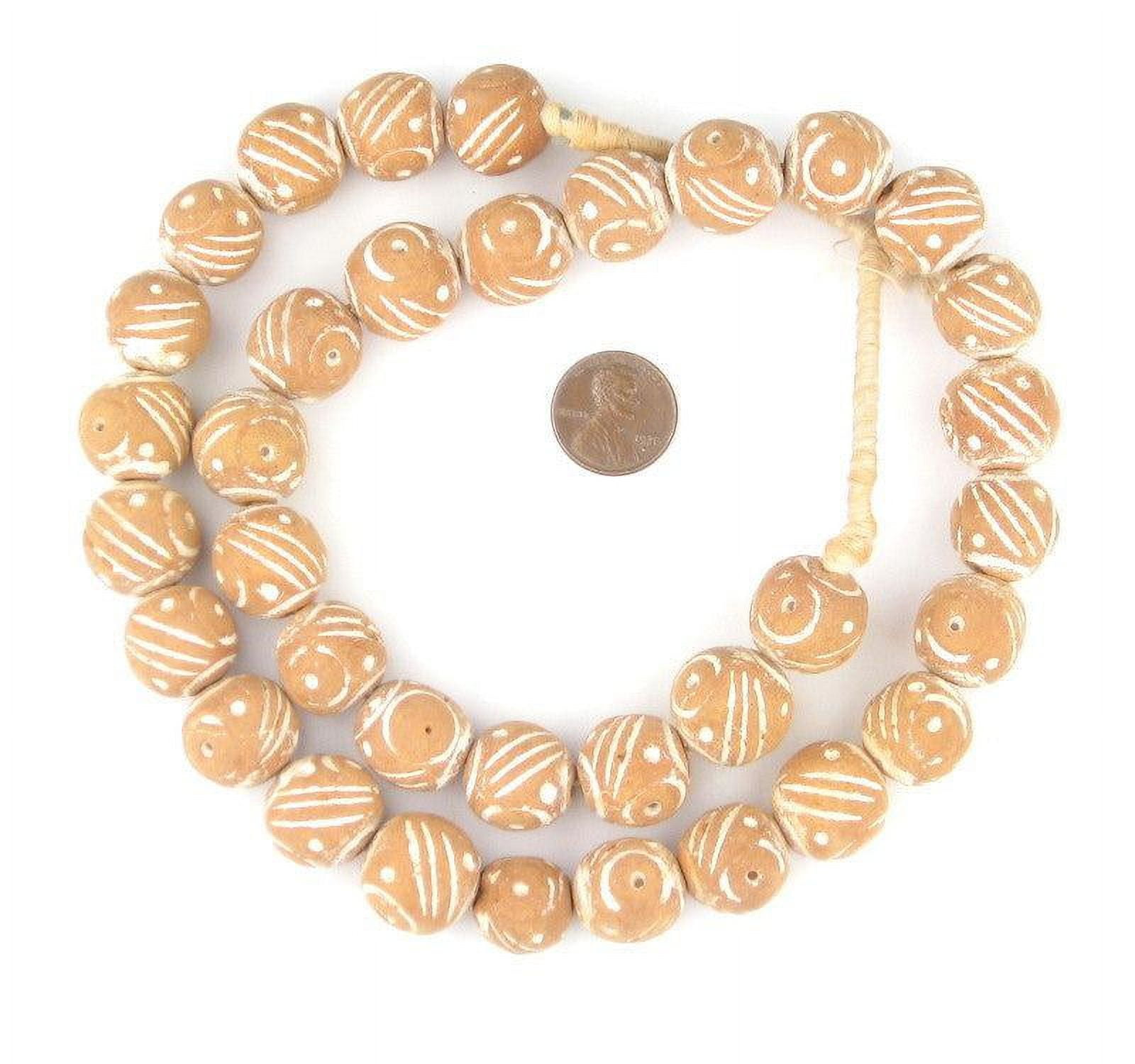 The Bead Chest Natural Terracotta Mali Clay Beads 16mm African Brown ...