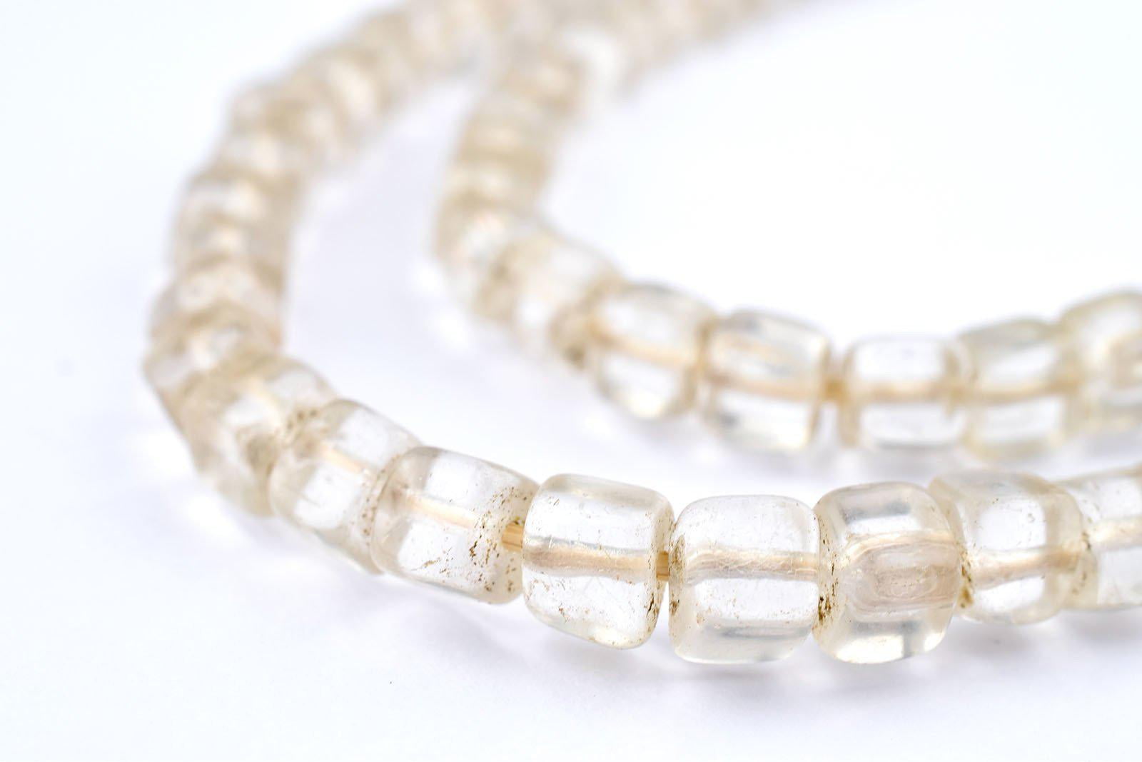 The Bead Chest Old Abyssinian Glass Crystal Mini-Cube Beads 6mm ...