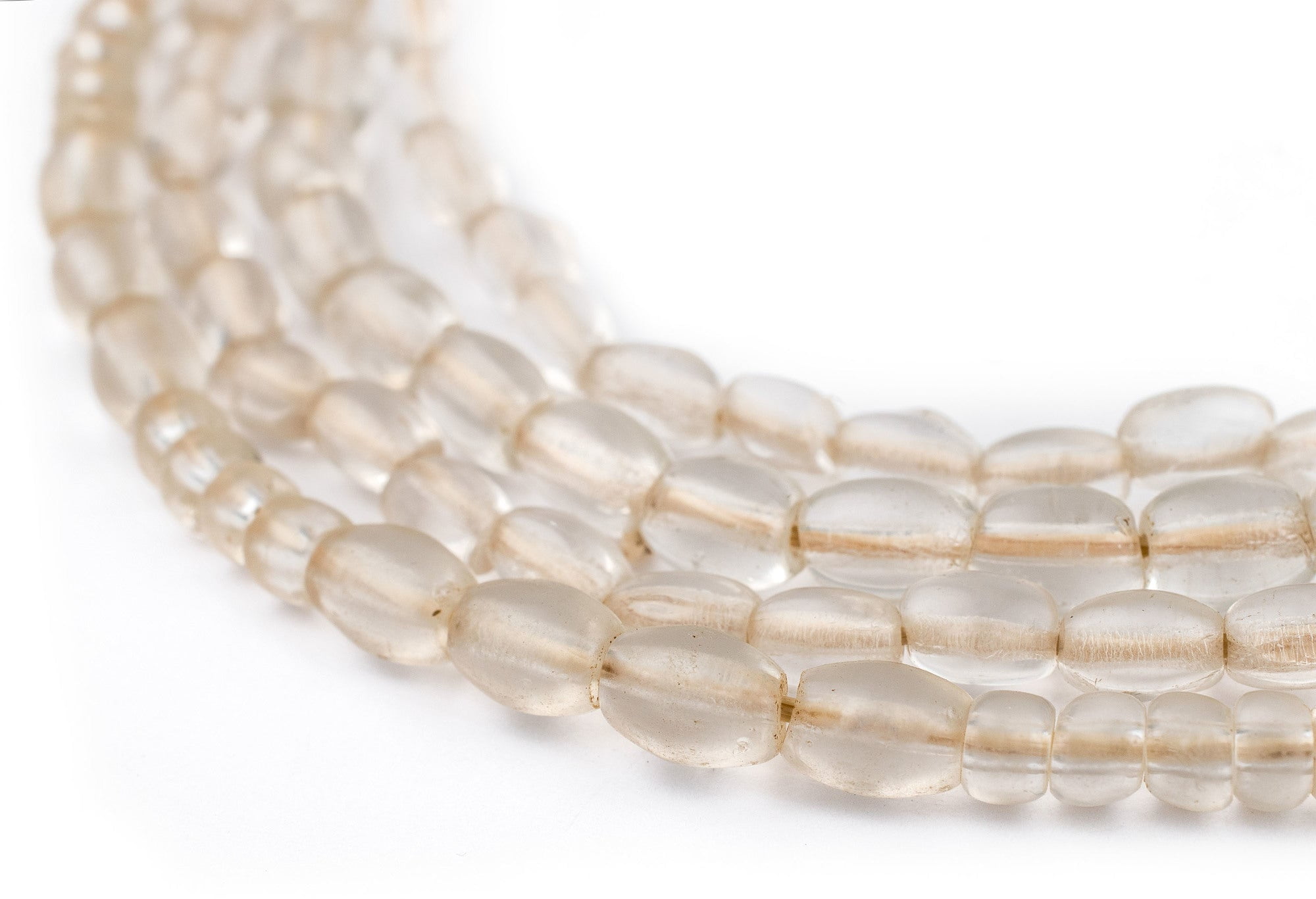 TheBeadChest Old Abyssinian Glass Oval Crystal Beads 8x6mm Ethiopia ...