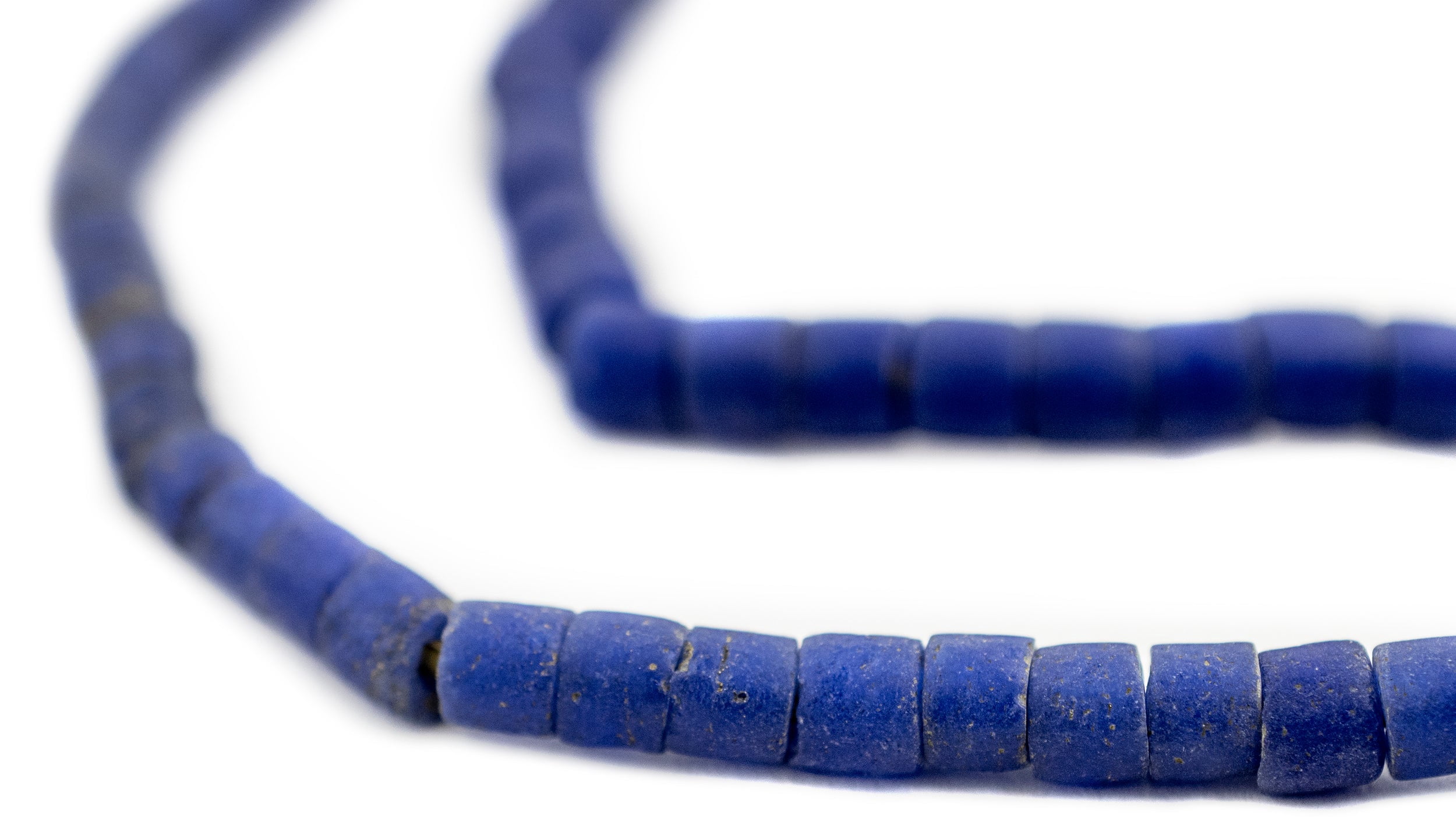 The Bead Chest Old Ibo Blue Sandcast Beads 8mm Nigeria African Disk ...