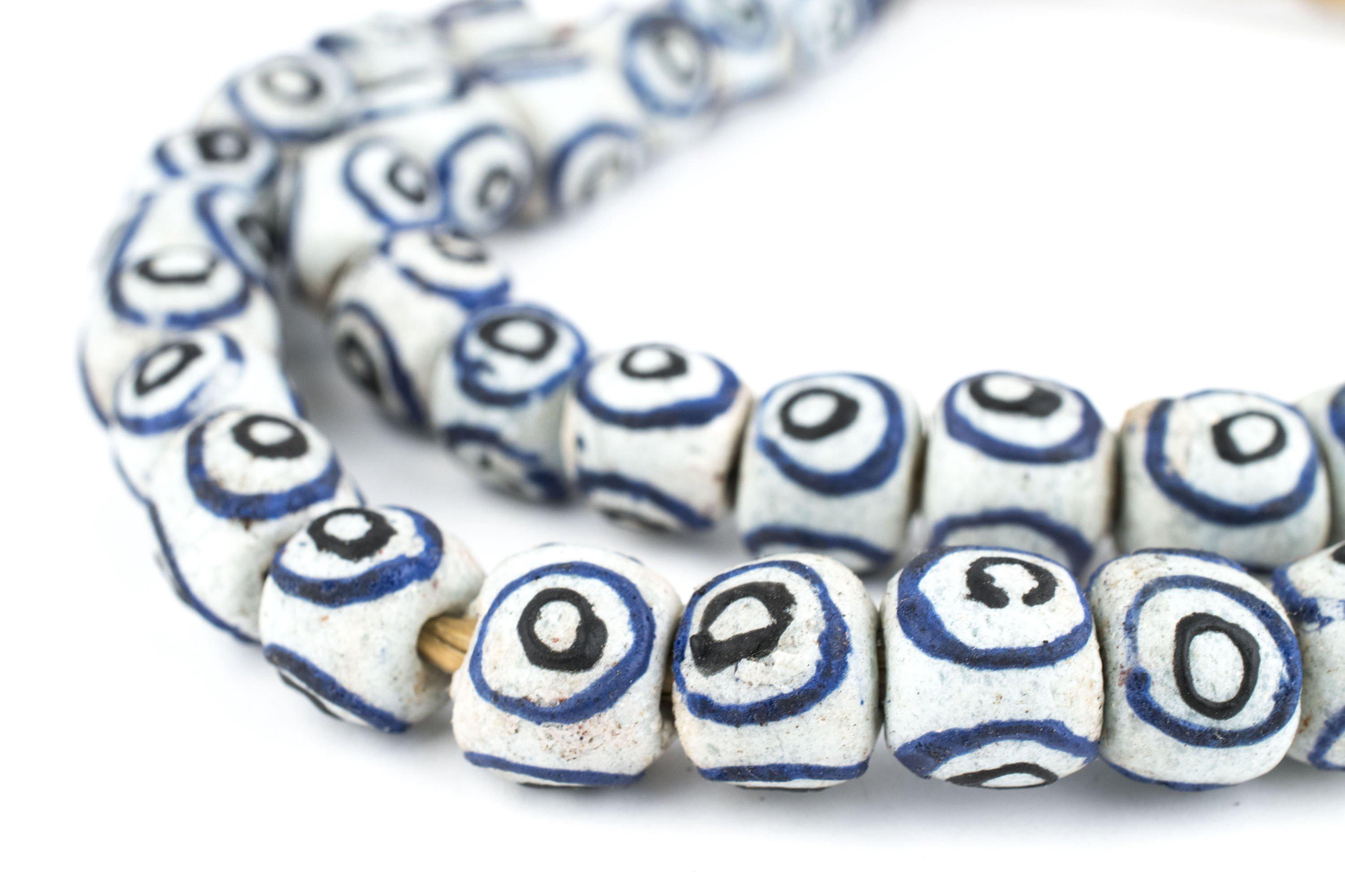 The Bead Chest Painted African Krobo Beads - Full Strand of Ghanaian ...