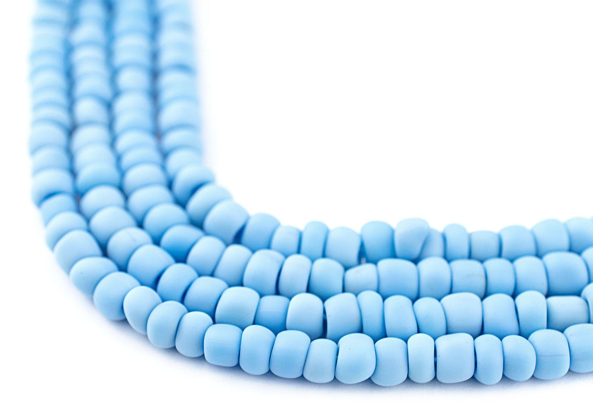 The Bead Chest Pastel Blue Matte Glass Seed Beads (4mm) - 24 inch ...