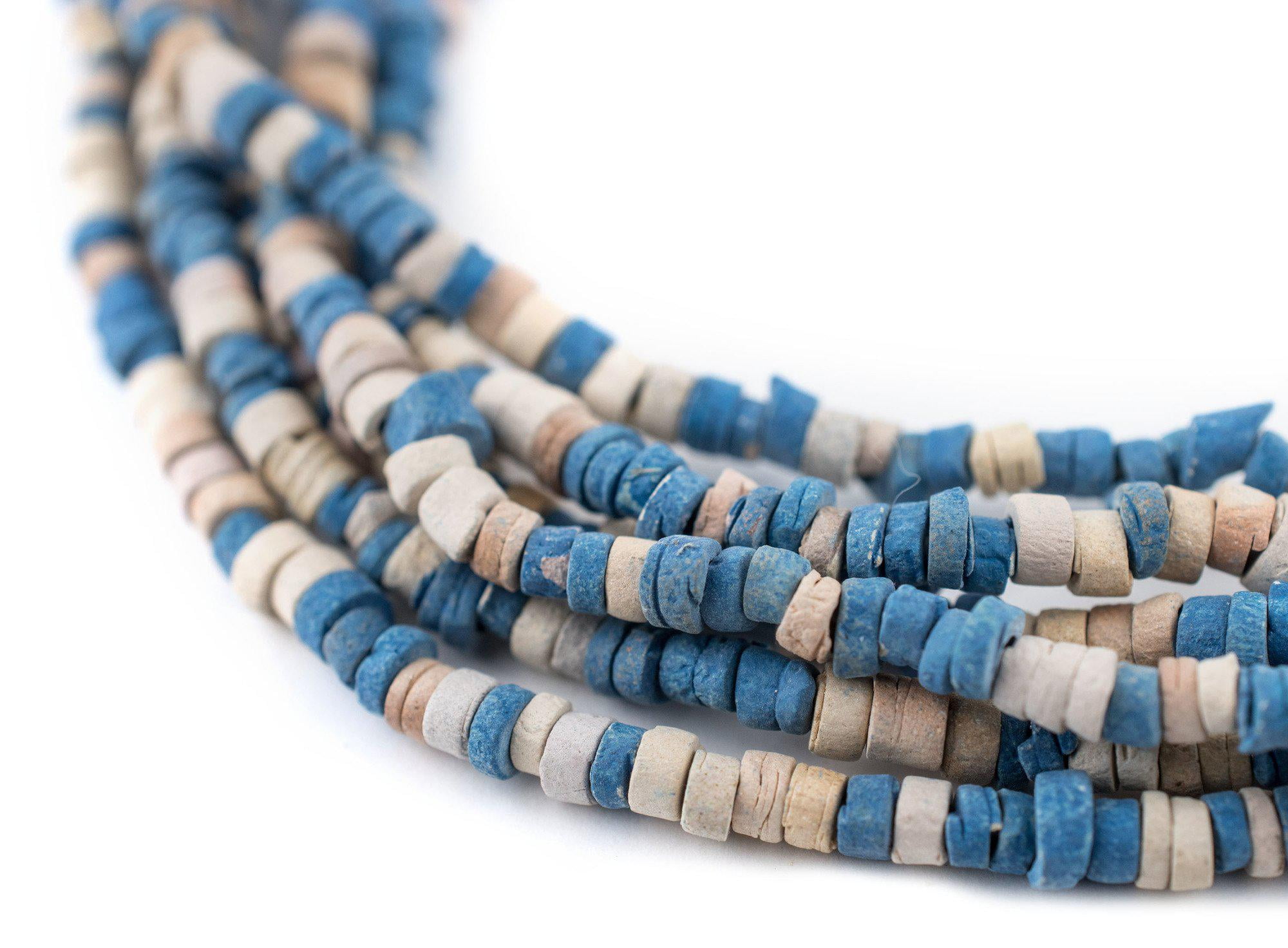 The Bead Chest Pharaonic Pottery Beads, Blue & White - Egyptian Ancient ...