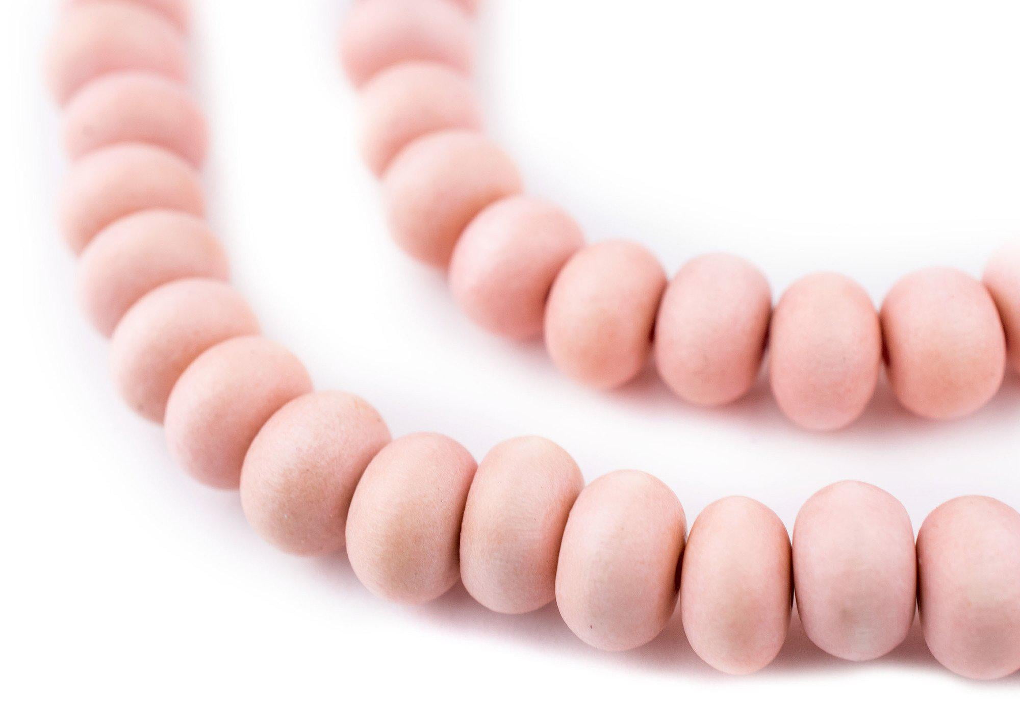 The Bead Chest Pink Abacus Natural Wood Beads (8x12mm): Organic Eco ...