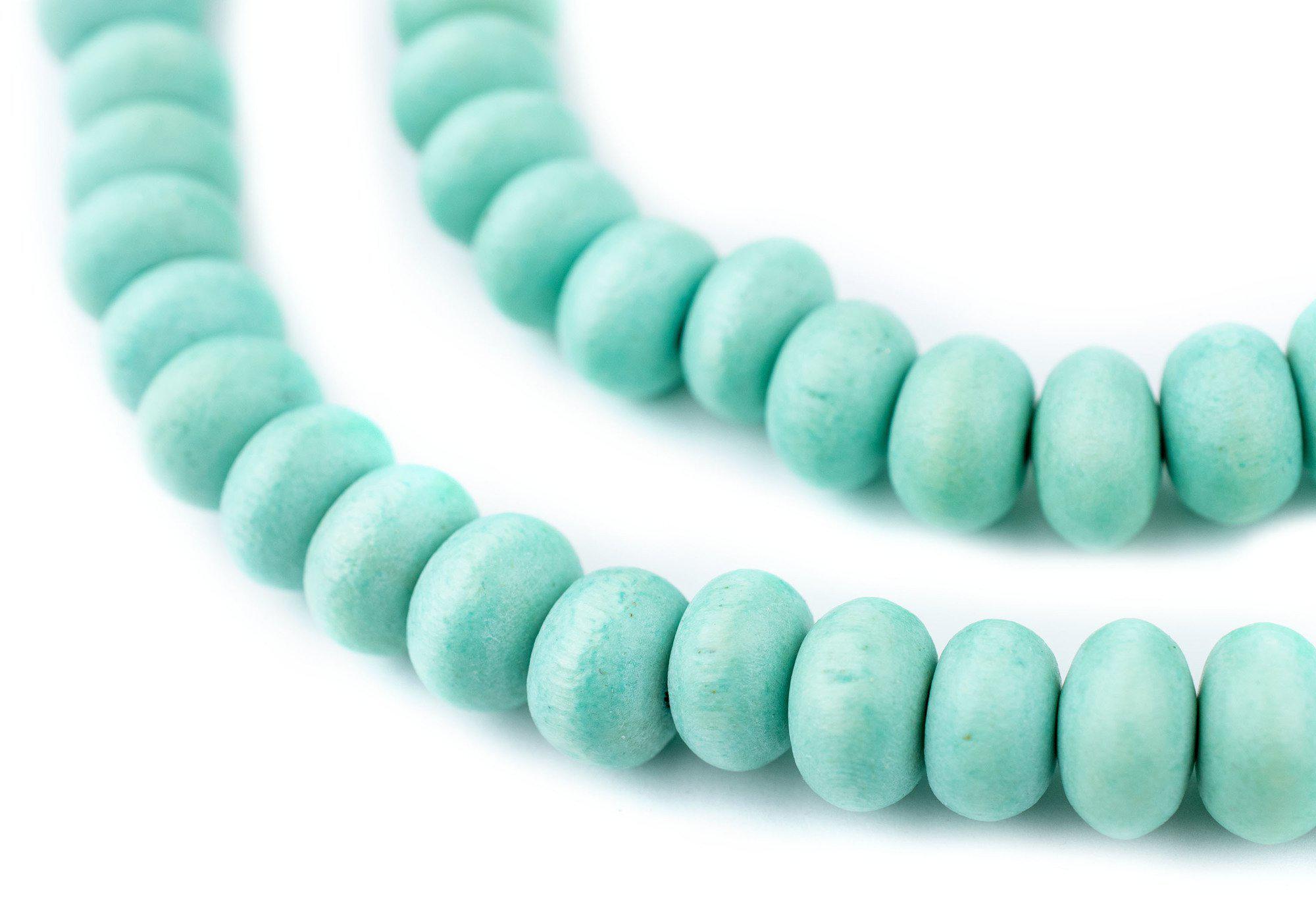 The Bead Chest Pistachio Green Abacus Natural Wood Beads (8x12mm ...