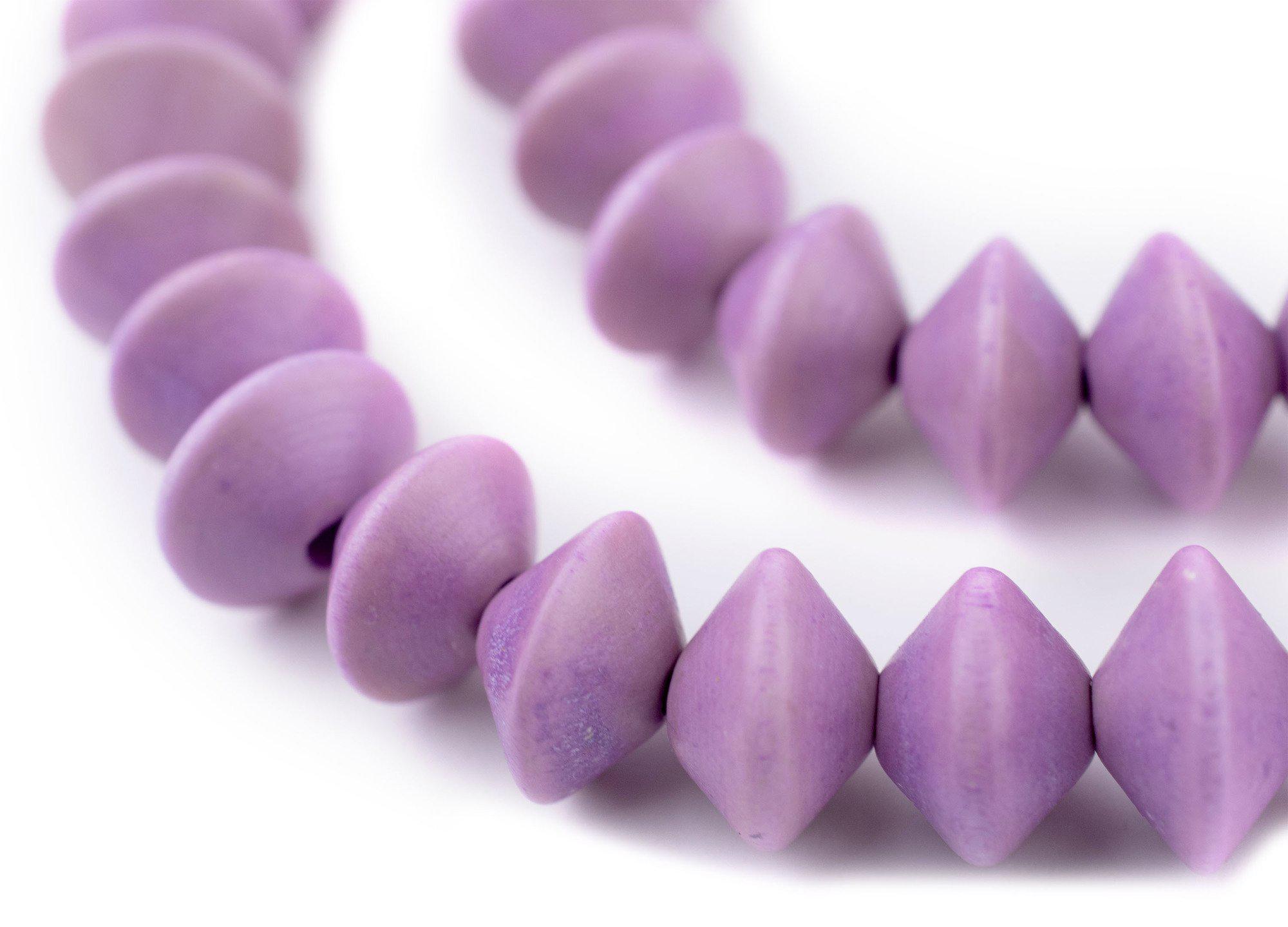 TheBeadChest Purple Bicone Natural Wood Beads (10x15mm): Organic Eco ...