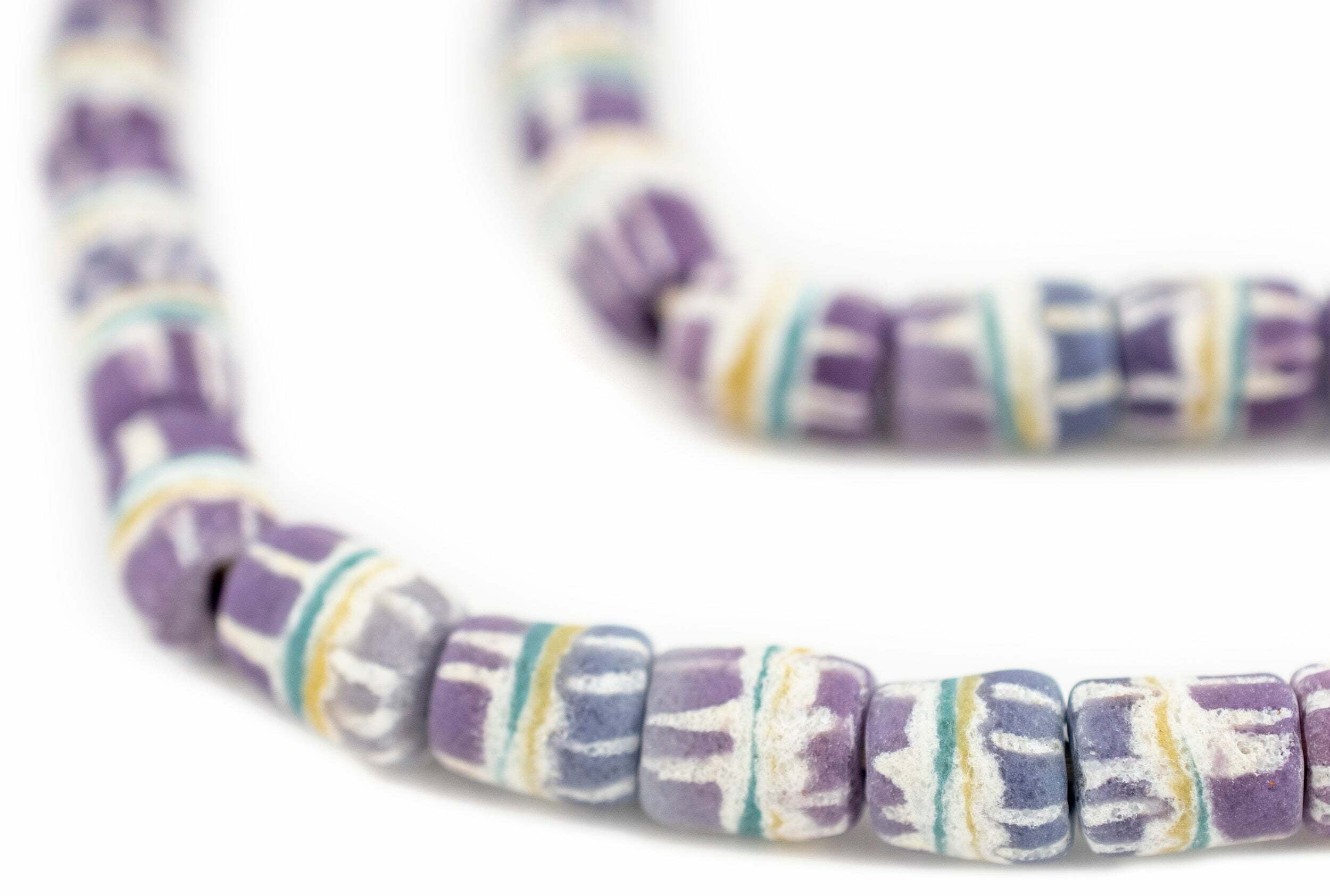 The Bead Chest Purple Strawstack Sandcast Beads - Walmart.com