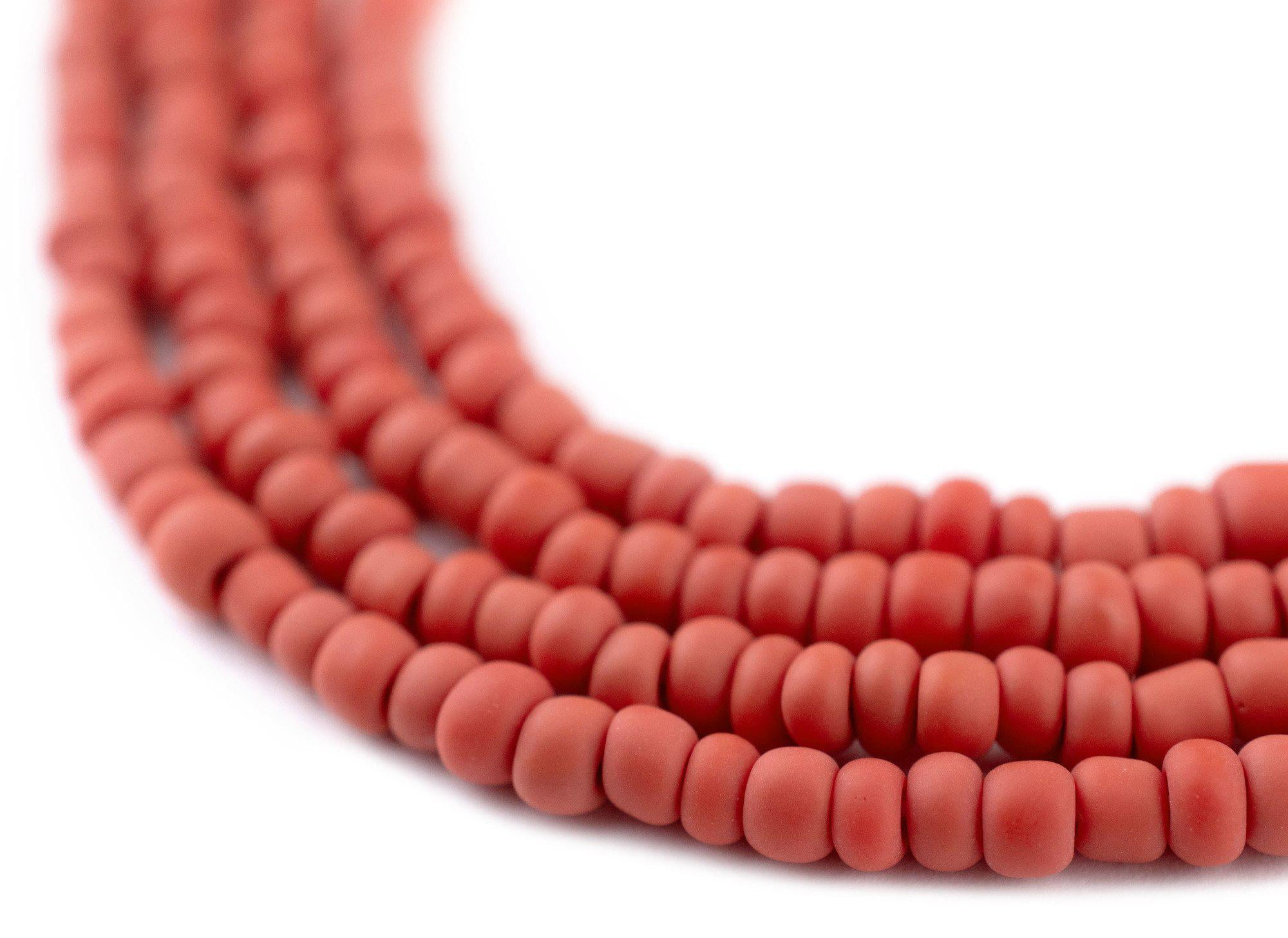 The Bead Chest Red Matte Glass Seed Beads (3mm) - 24 inch Strand of ...