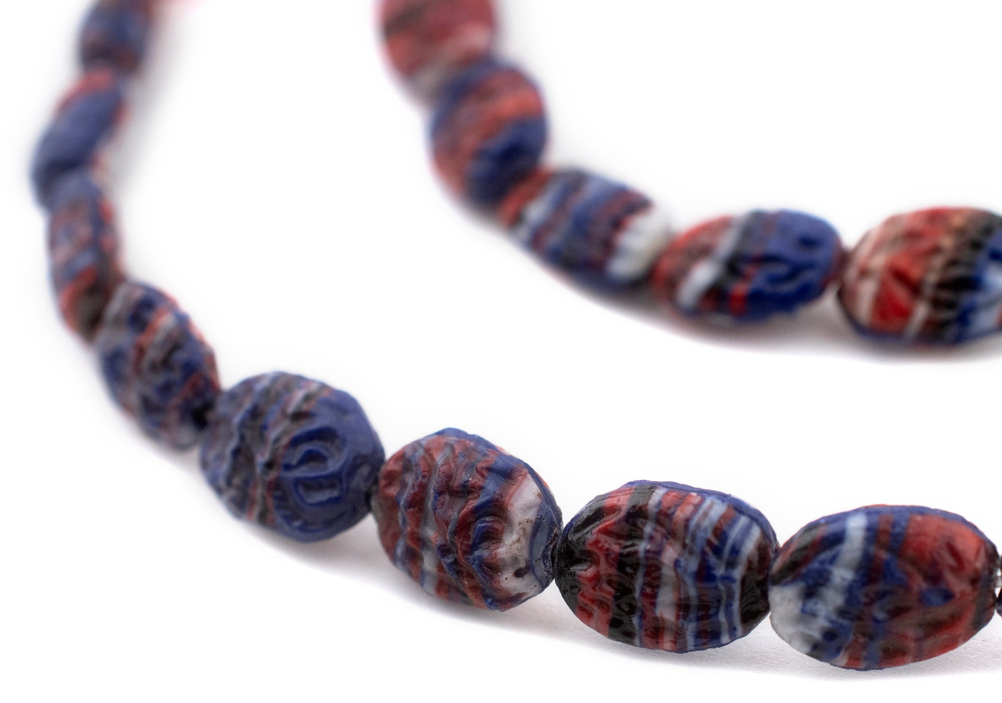 The Bead Chest Red Shell-Shaped Kakamba Prosser Beads 7mm ...