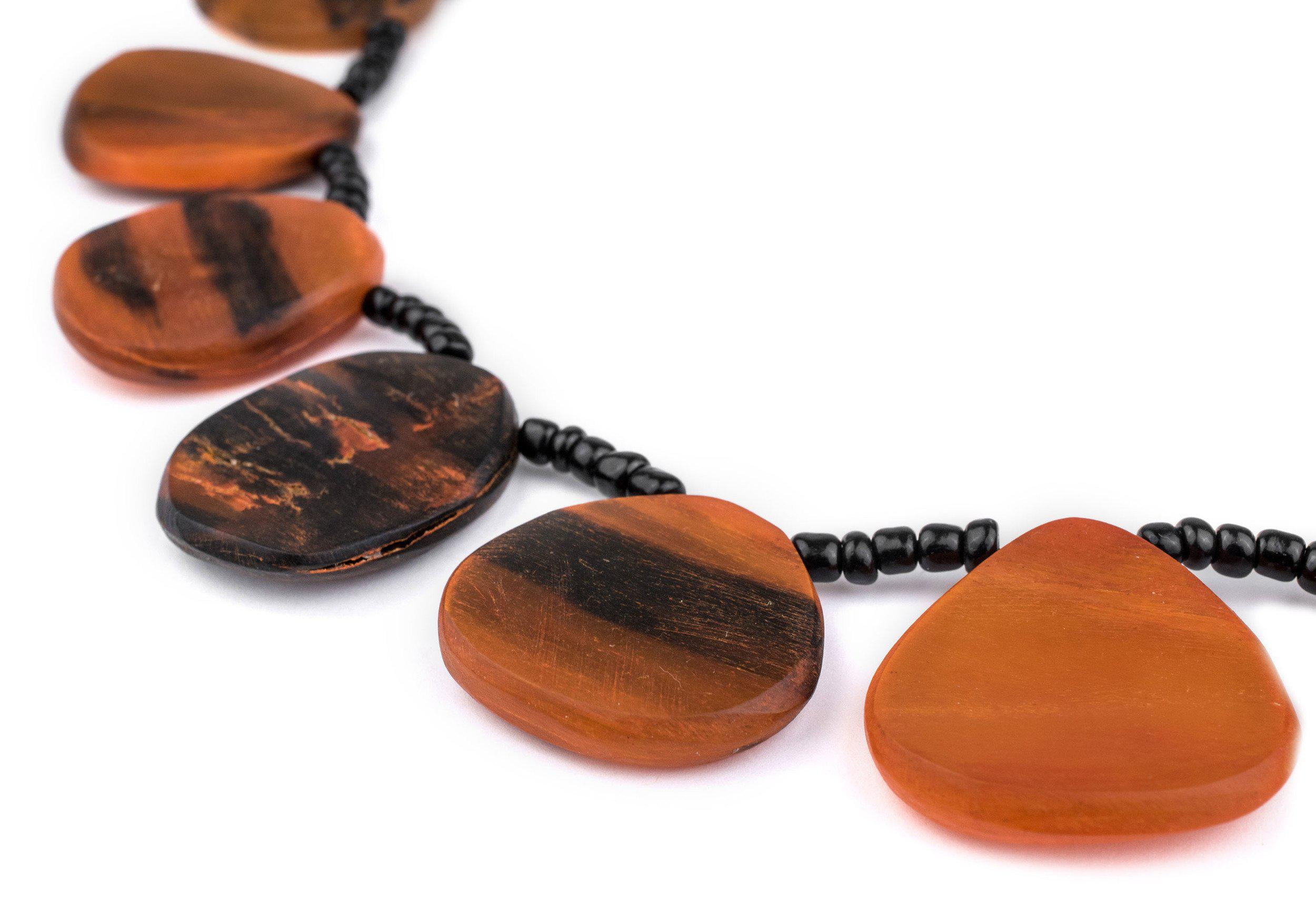 The Bead Chest Saffron Color Moroccan Horn Medallion Beads 35mm Morocco ...