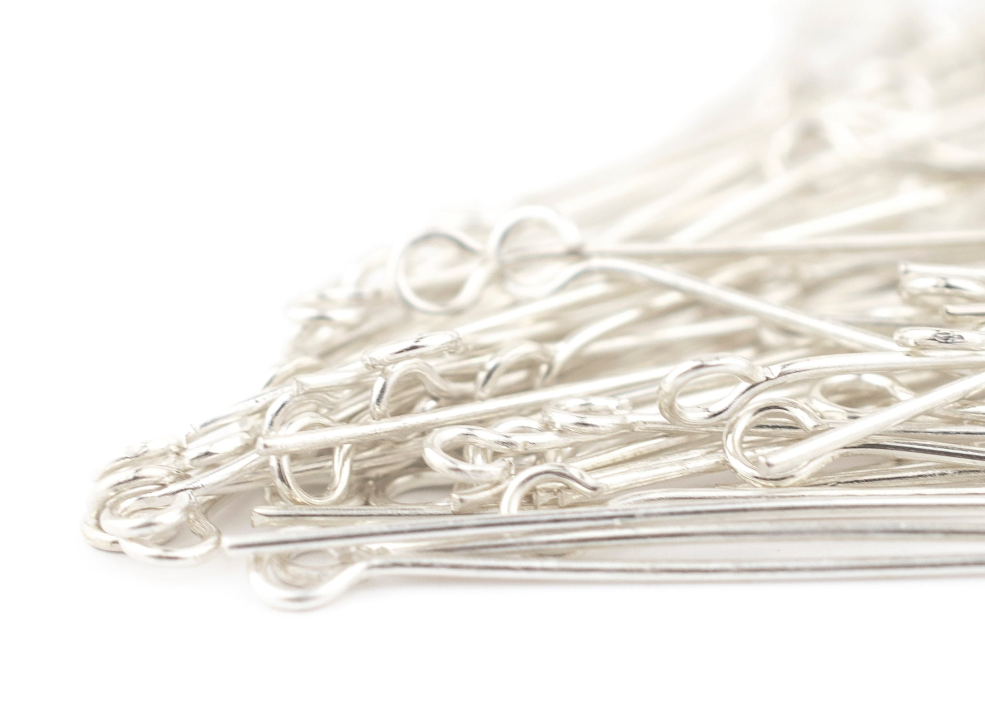 The Bead Chest Silver 21 Gauge 1.5 Inch Eye Pins (Approx 100 pieces ...
