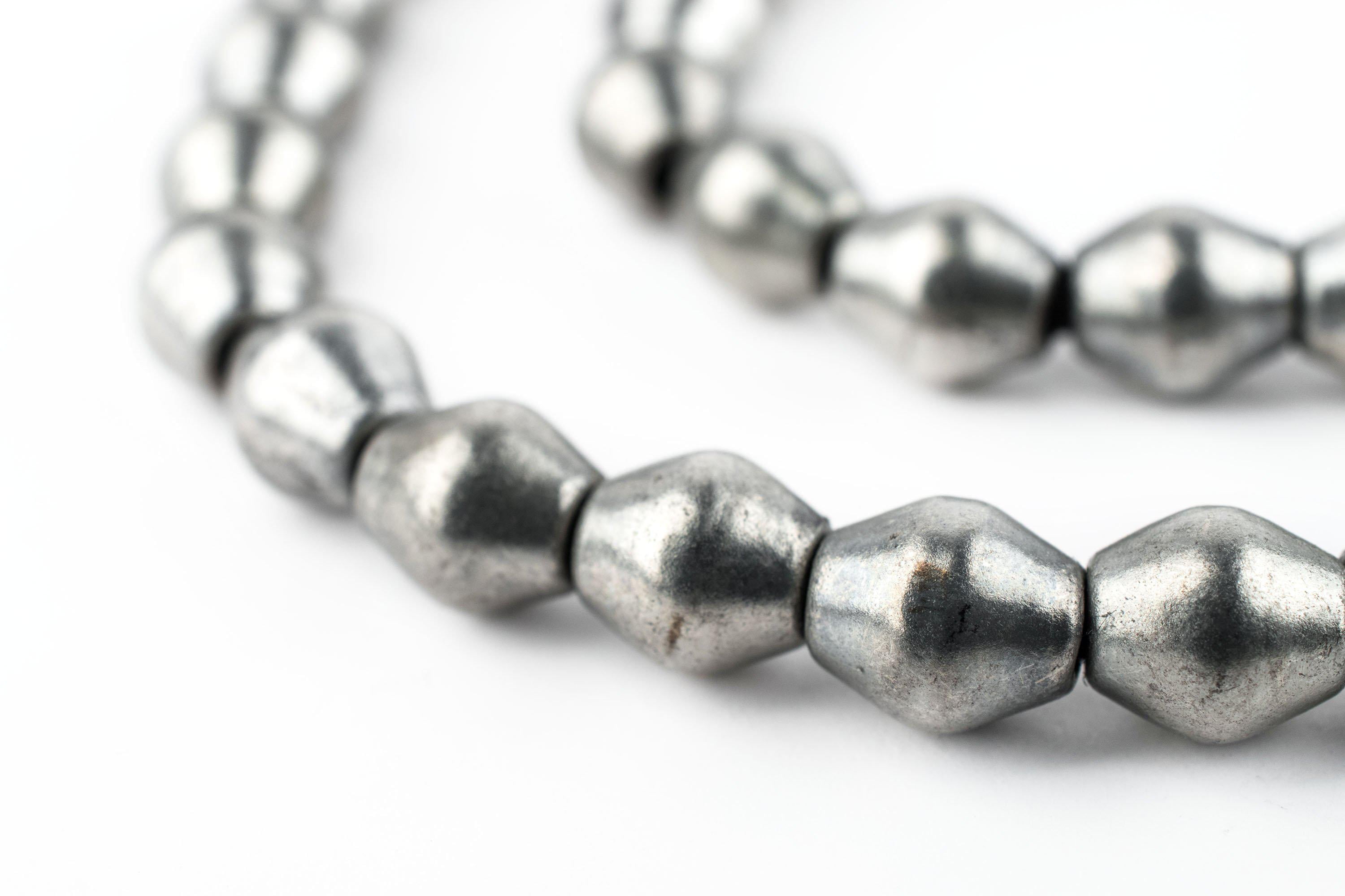 TheBeadChest Silver Bicone Beads 8x7mm, Full Strand of Quality Metal ...