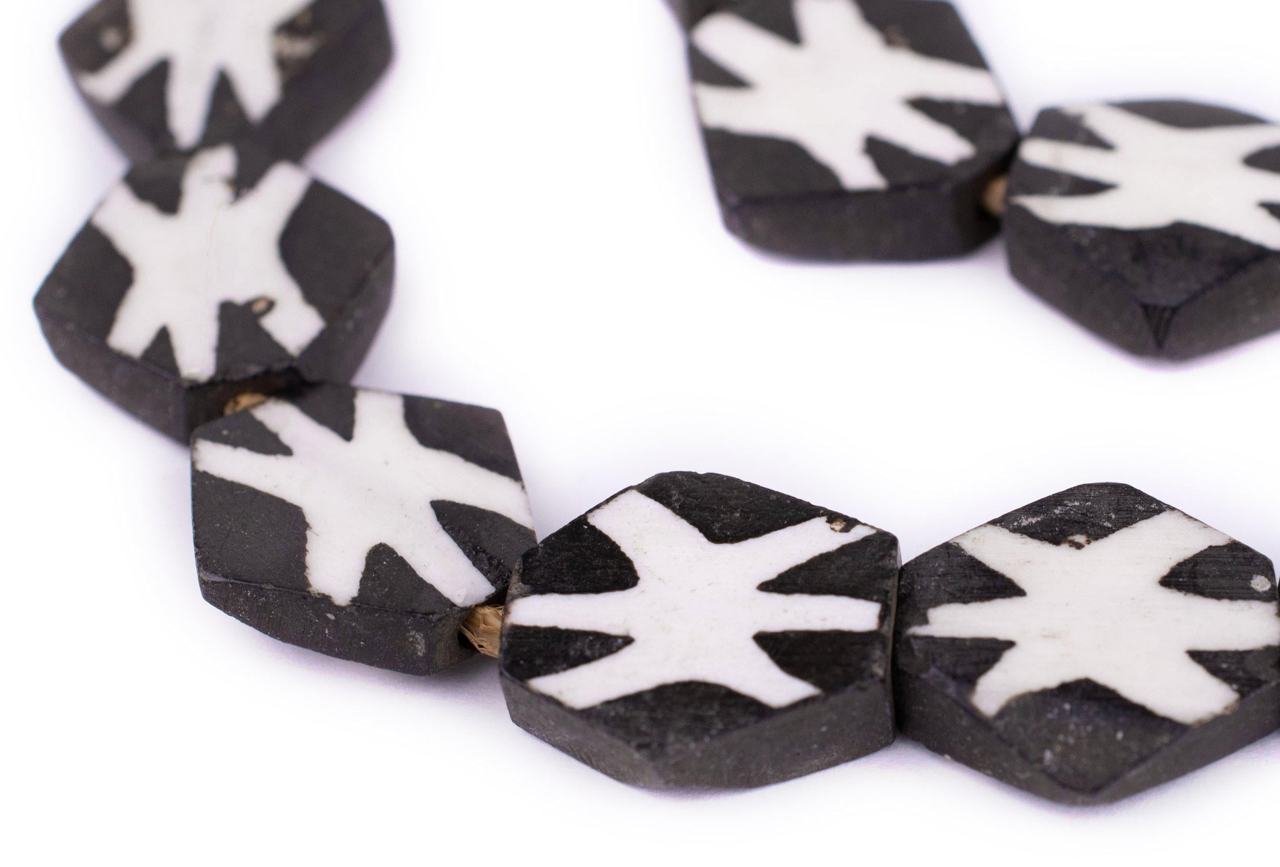 The Bead Chest Starfish Batik Bone Beads (Hexagon) - Walmart.com