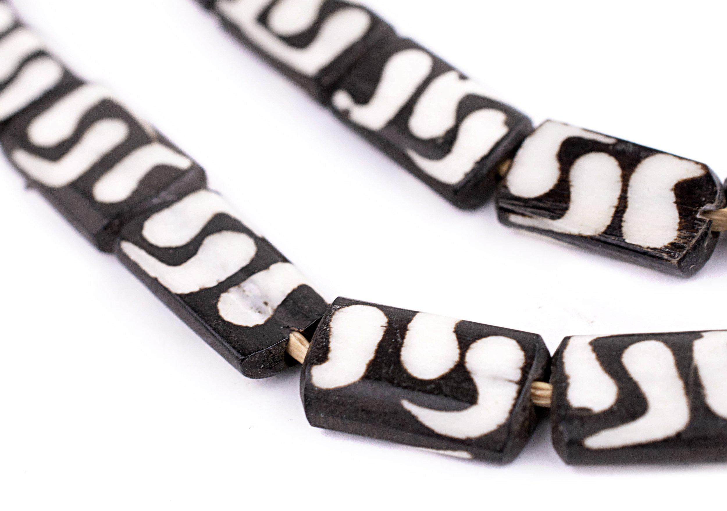 The Bead Chest Swirl Design Batik Bone Beads (Rectangular) - Walmart.com