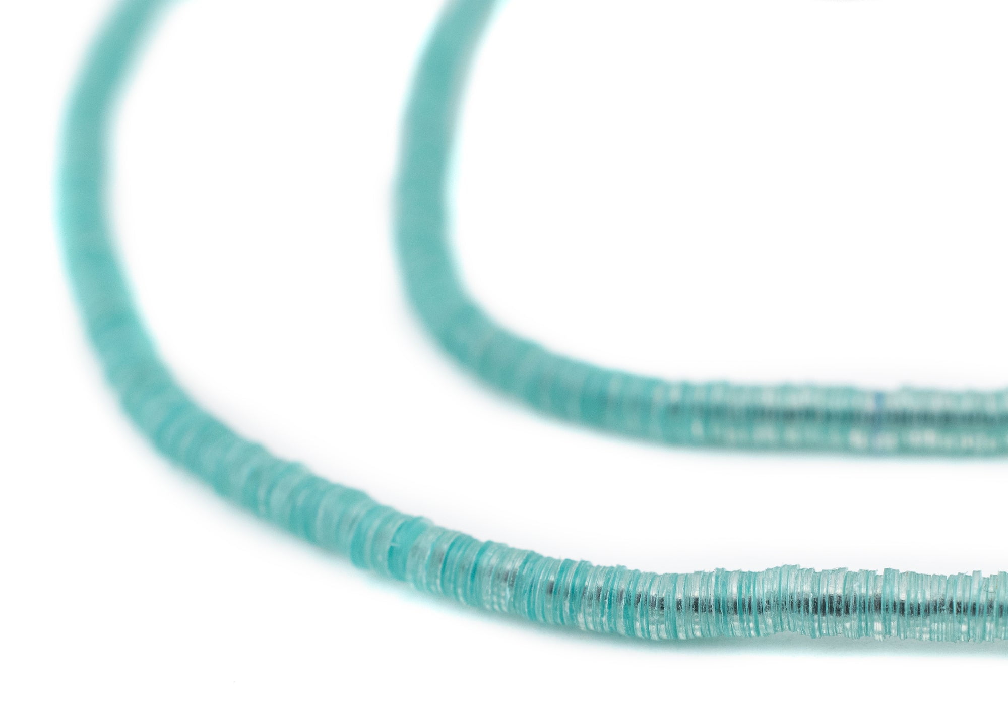 The Bead Chest Translucent Aqua Vinyl Phono Record Beads (3mm ...