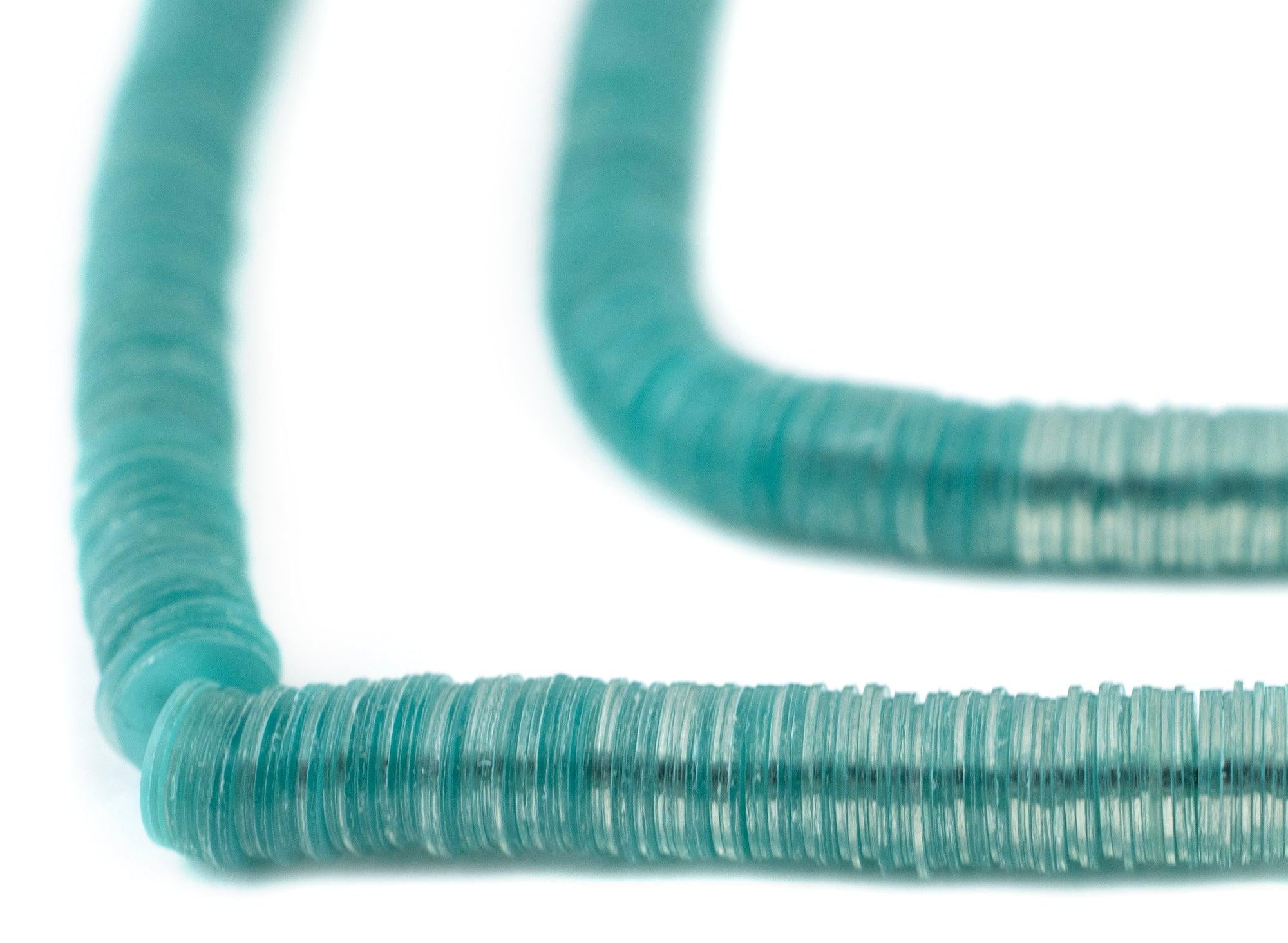 The Bead Chest Translucent Aqua Vinyl Phono Record Beads (6mm ...