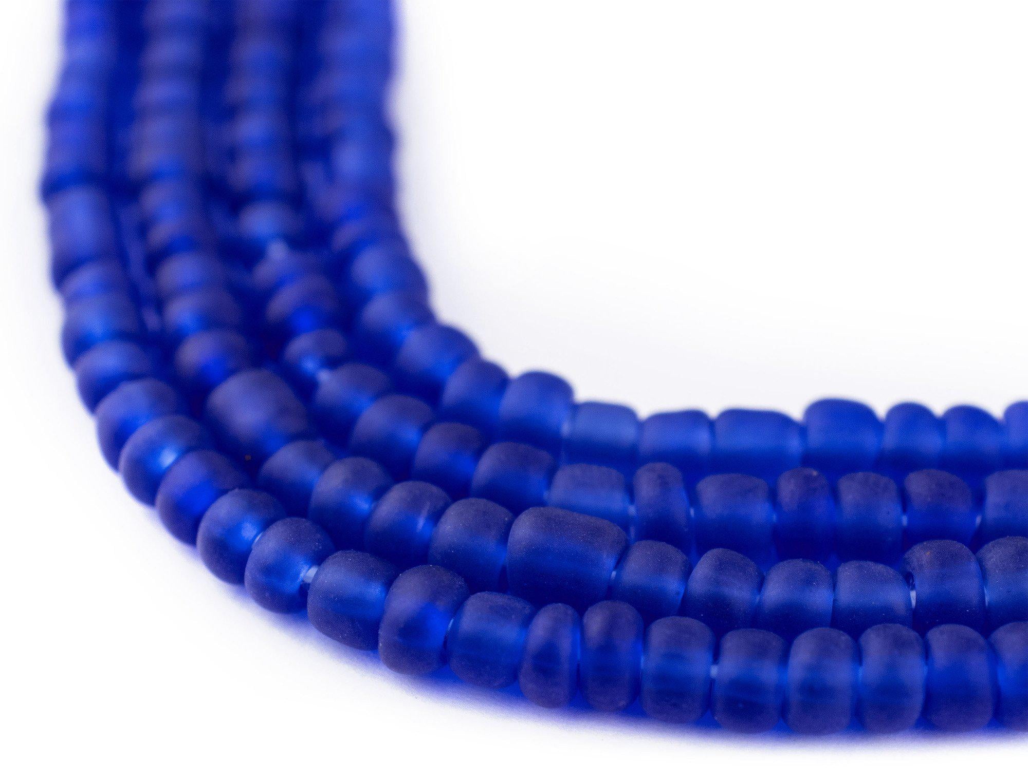 The Bead Chest Translucent Cobalt Blue Matte Glass Seed Beads (4mm ...