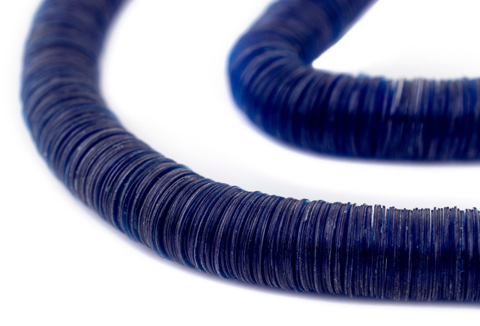 The Bead Chest Translucent Cobalt Blue Vinyl Phono Record Beads (12mm ...