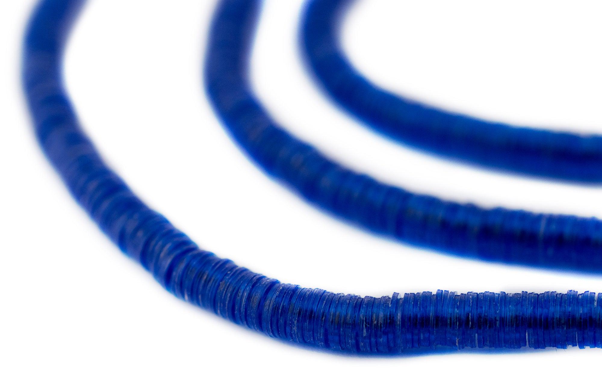 The Bead Chest Translucent Cobalt Blue Vinyl Phono Record Beads (3mm ...