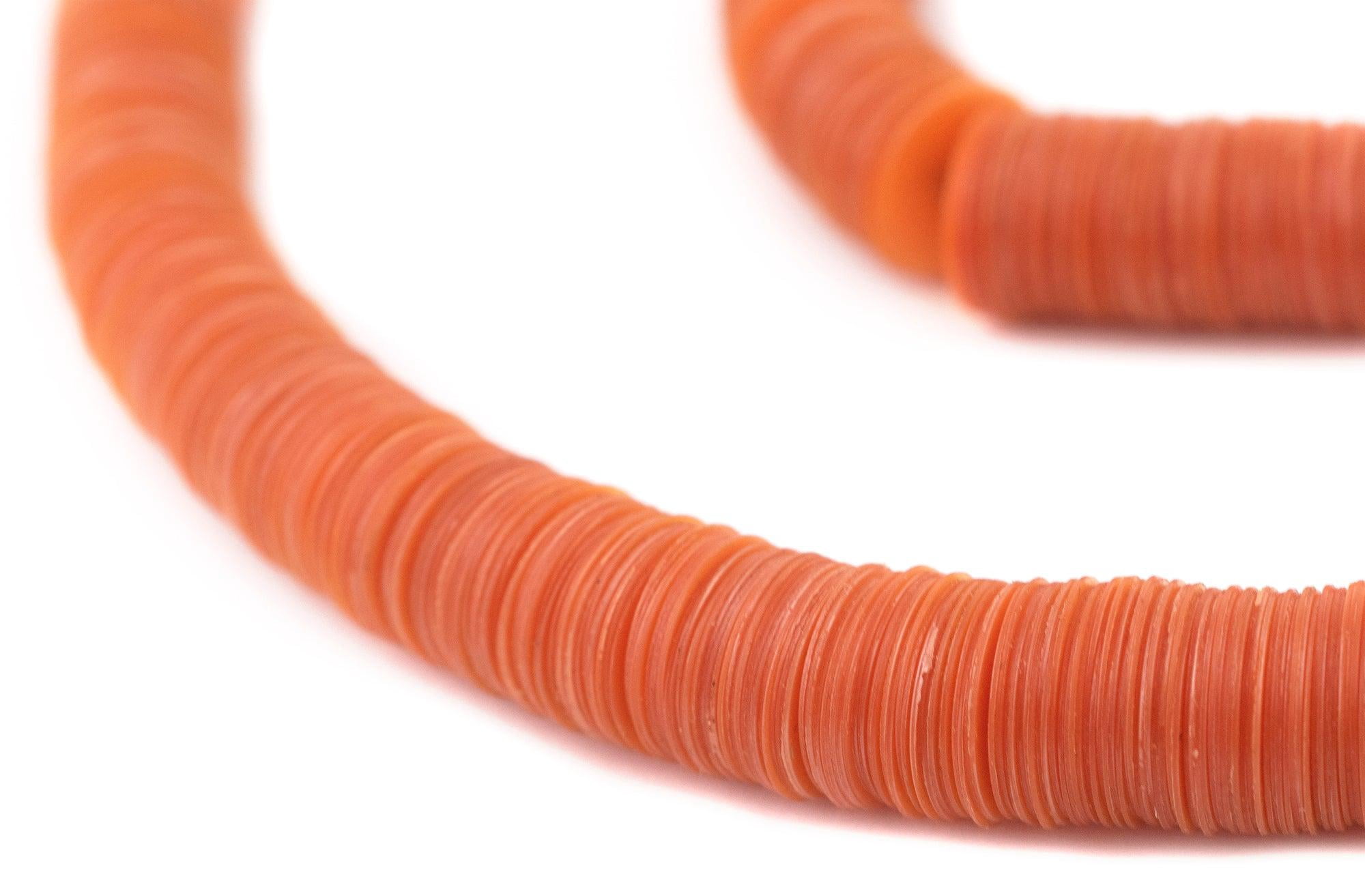 The Bead Chest Translucent Orange Vinyl Phono Record Beads (12mm ...