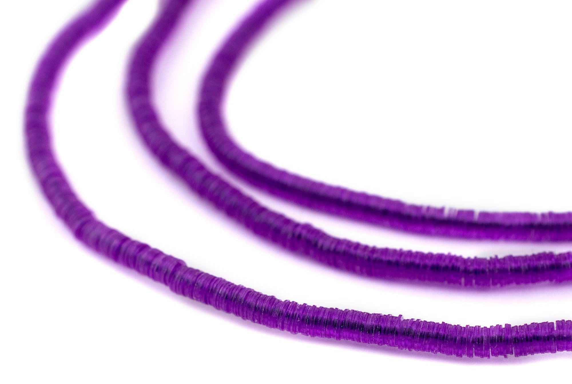 The Bead Chest Translucent Purple Vinyl Phono Record Beads (3mm ...