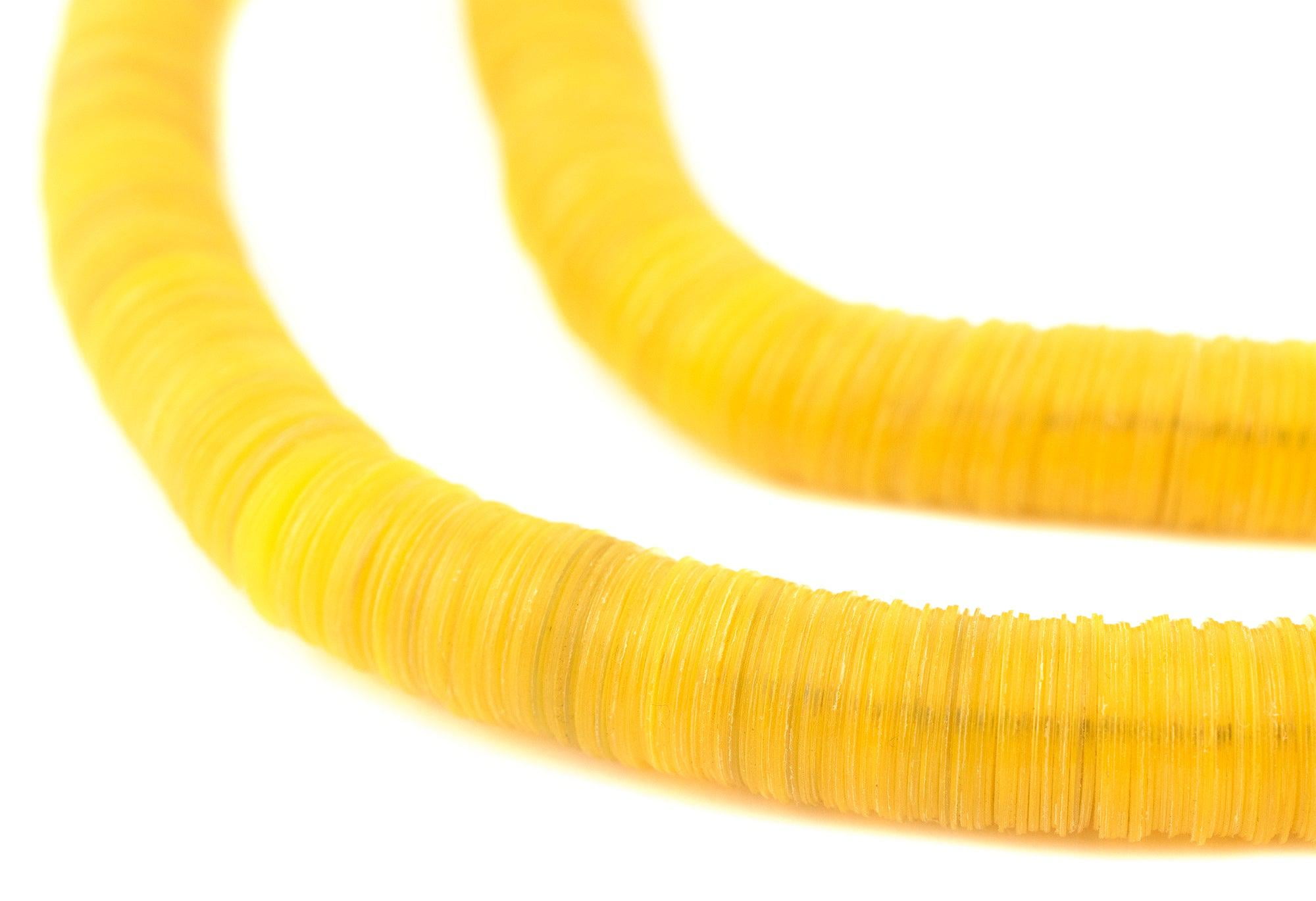 The Bead Chest Translucent Yellow Vinyl Phono Record Beads (12mm ...