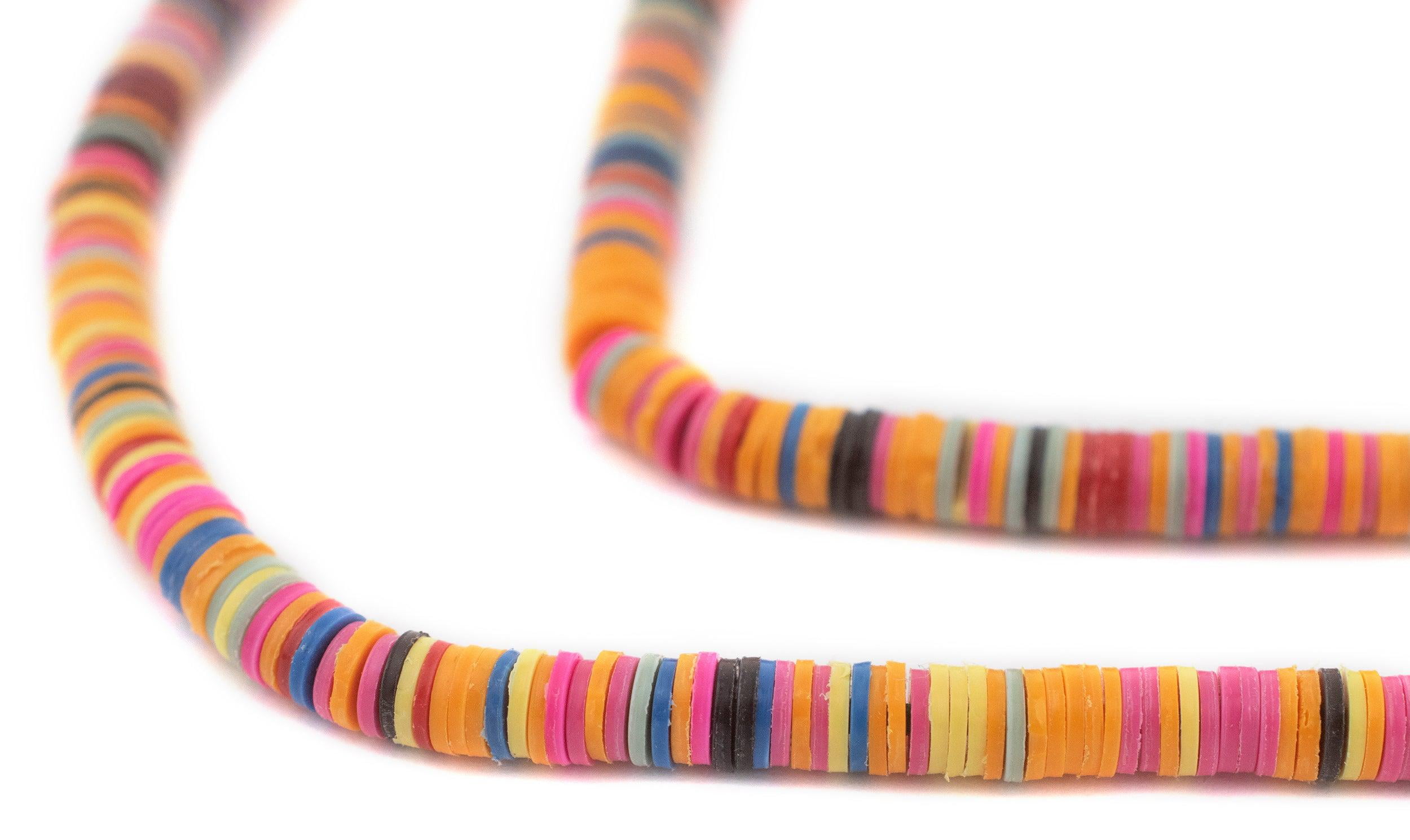 TheBeadChest Tropical Medley Vinyl Phono Record Beads 4mm Ghana African ...