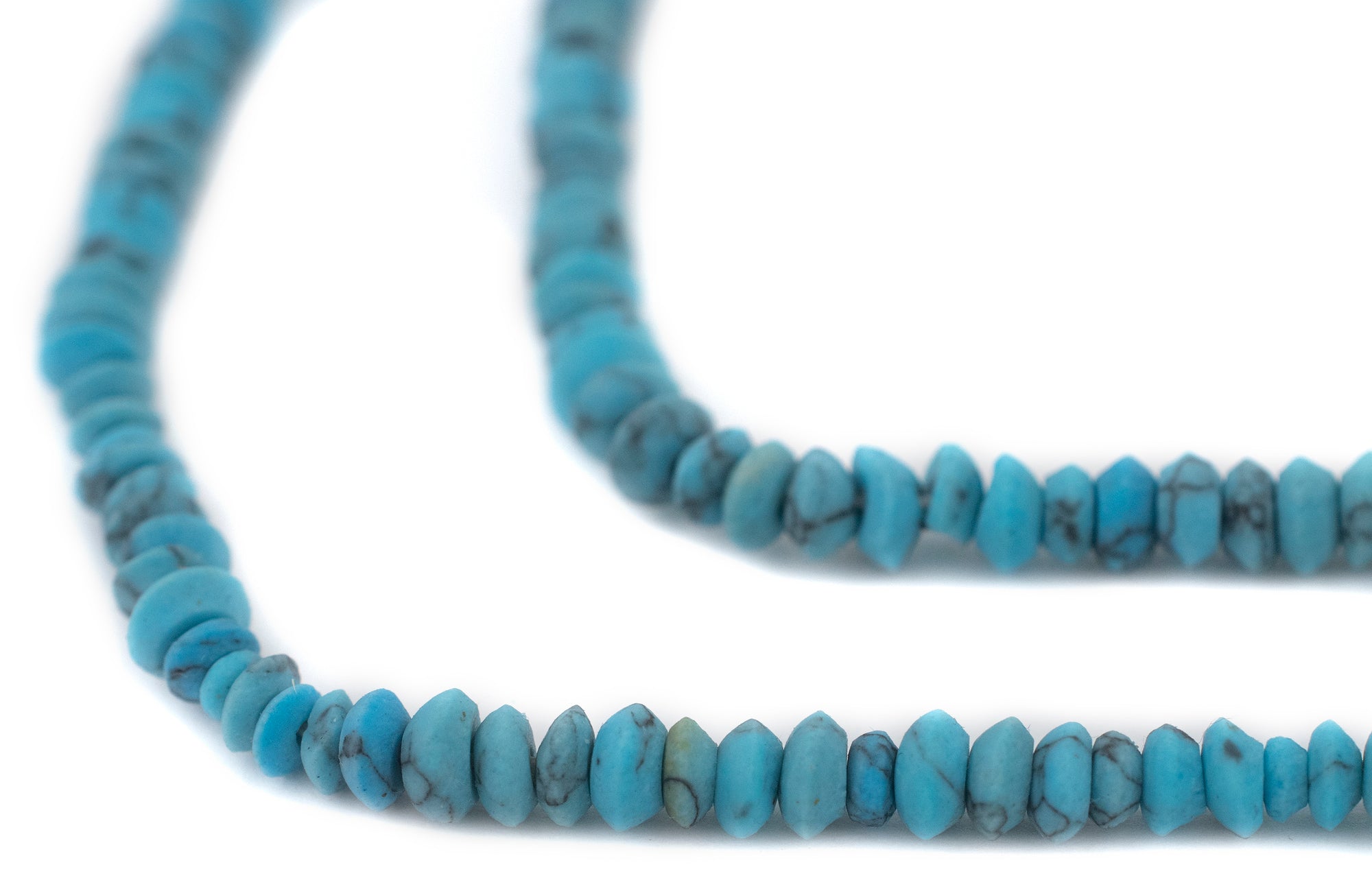 TheBeadChest Turquoise-Style Afghan Saucer Stone Beads 5mm Afghanistan ...