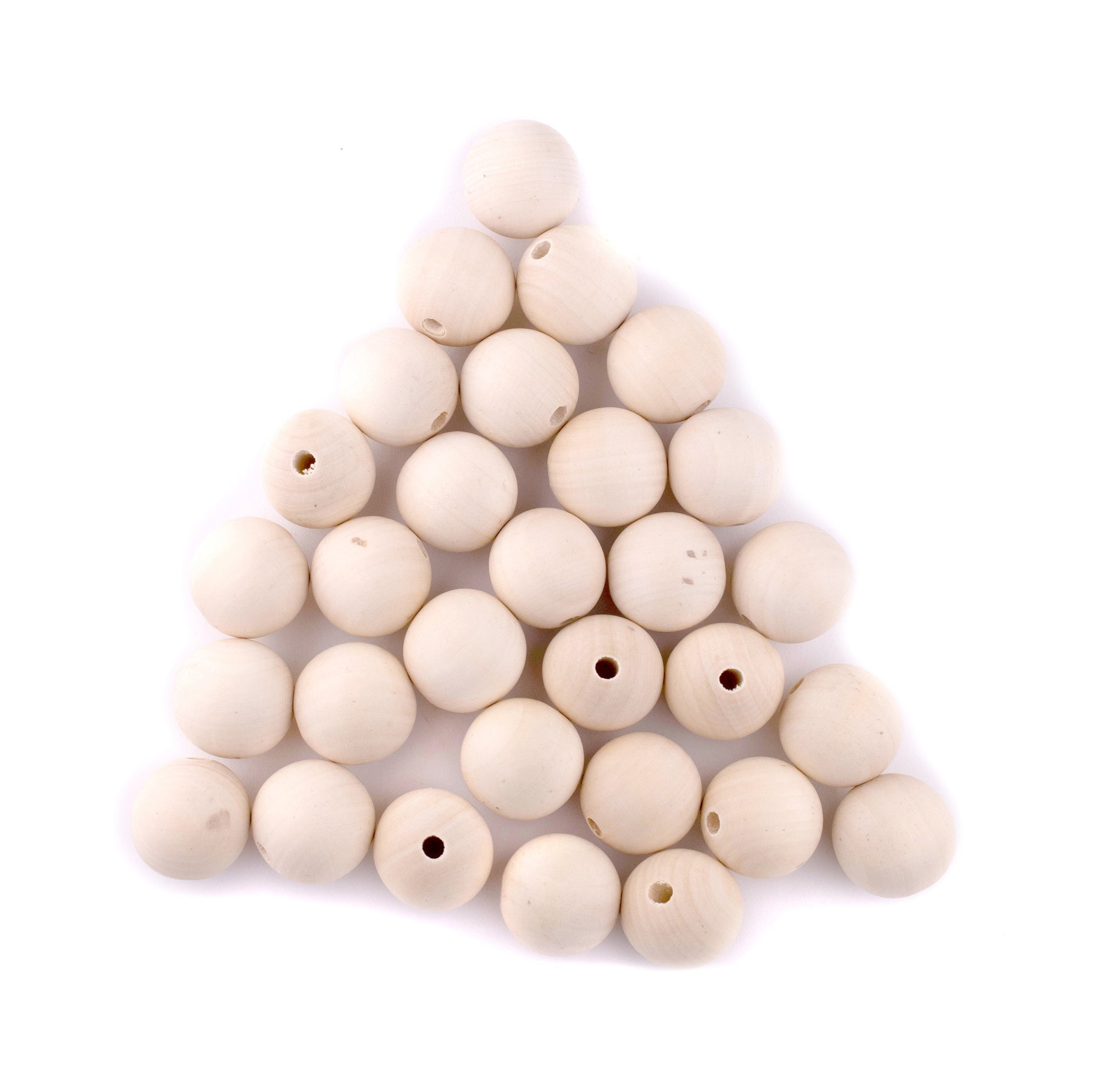 The Bead Chest Unfinished Natural Wood Beads (35mm, Set of 30 ...