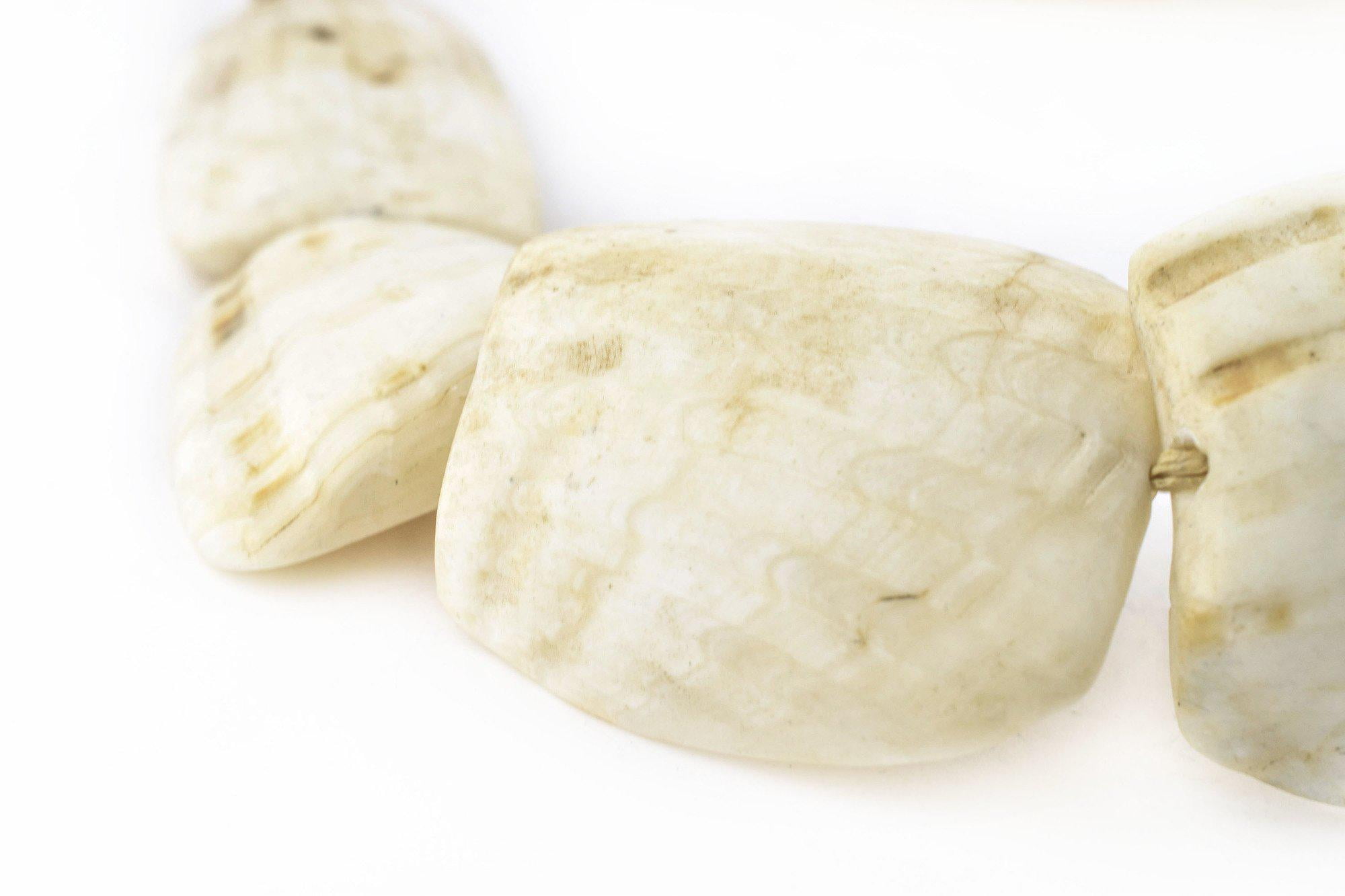 The Bead Chest West African Hippo Teeth Shell Beads 30mm Mauritania ...