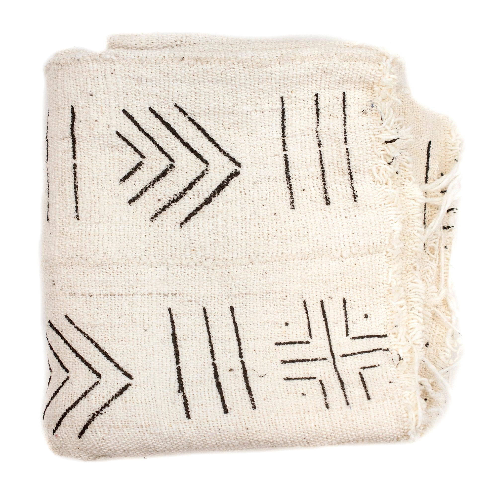 The Bead Chest White Bogolan Mali Mud Cloth - Handmade African Textile ...