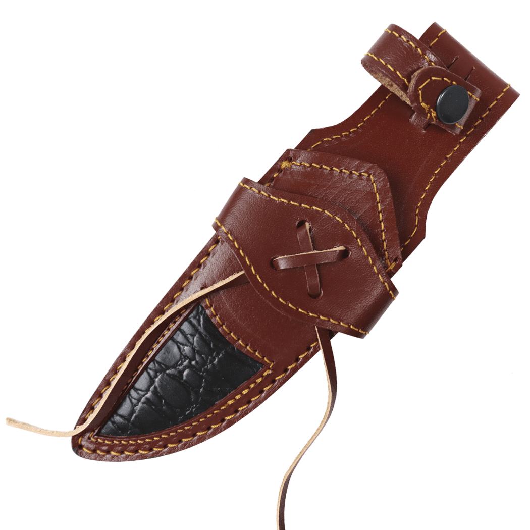 TheBoneEdge 10" Brown Genuine Leather Cover for Fixed Blade Hunting ...