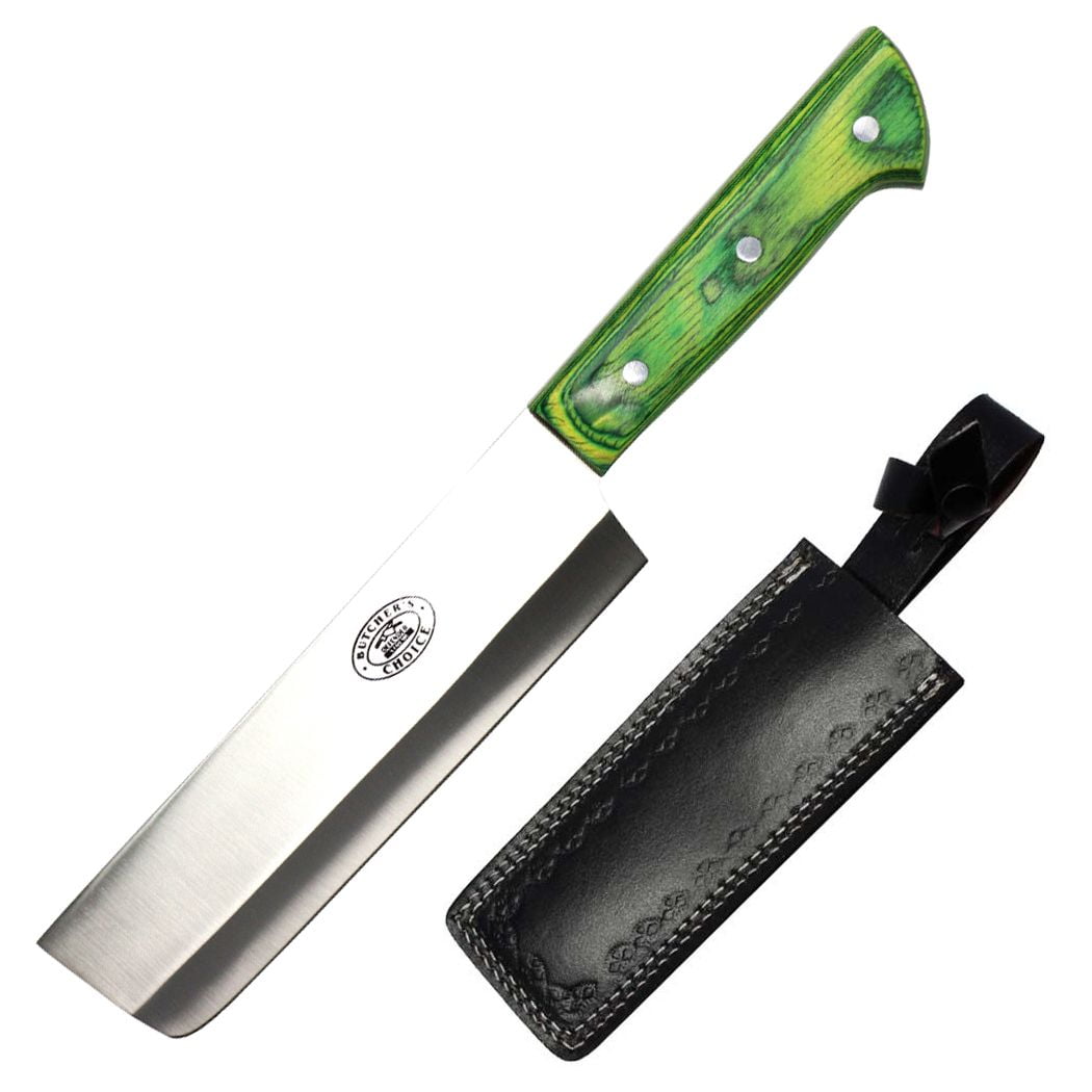 TheBoneEdge 12" Butcher Choice Stainless Steel Kitchen Knife Green Wood ...