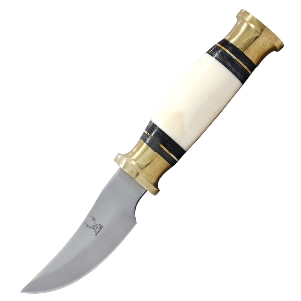 TheBoneEdge 7.5" Camel Bone Handle Skinner Knife Sharp Blade With ...
