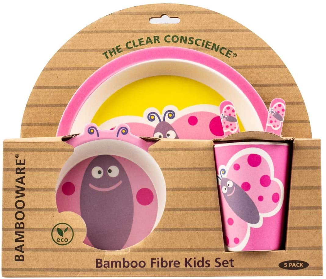 TheClearConscience Bamboo kids dinnerware set I 5 pieces tableware set ...